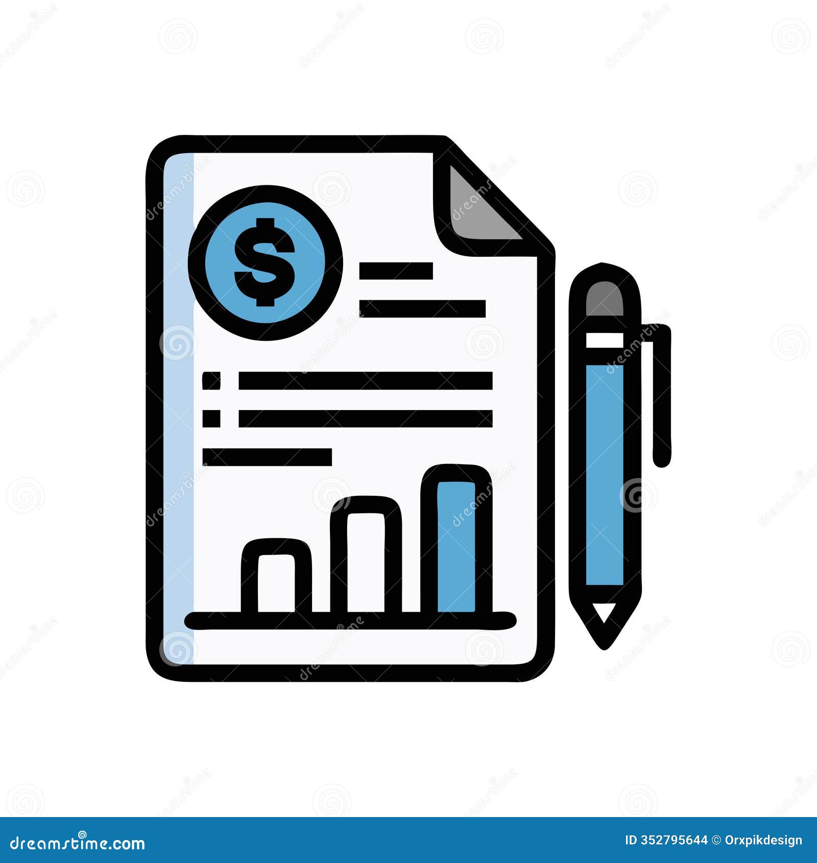 Business Expense Report Icon Stock Vector - Illustration of direction ...