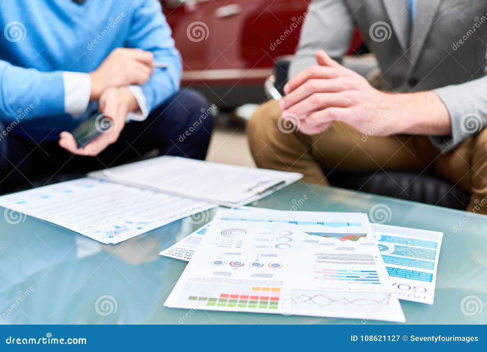 Business Experts Discussing Data Coffee Table Stock Image - Image of ...