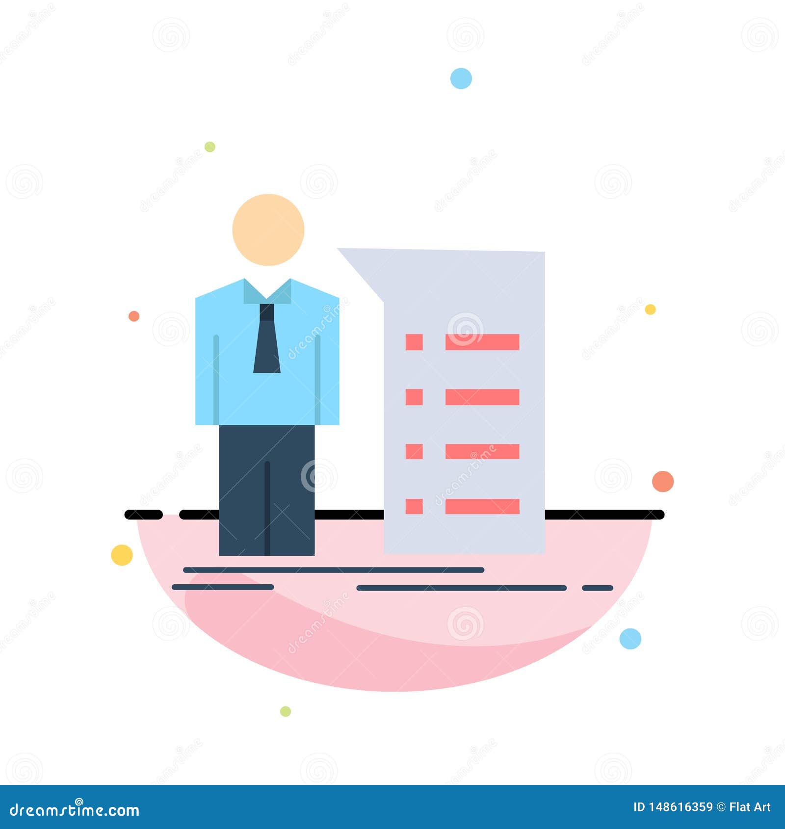 Business, Explanation, Graph, Meeting, Presentation Flat Color Icon ...