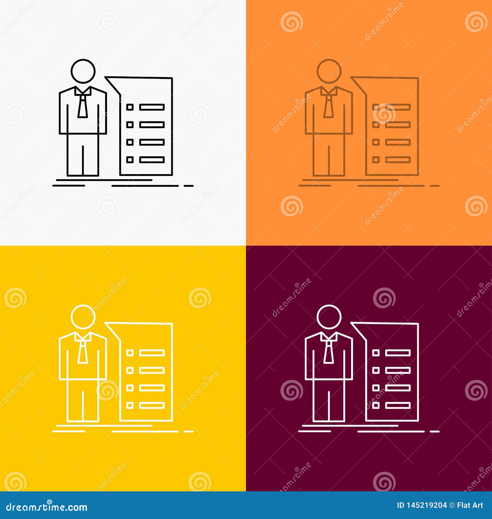 Business, Explanation, Graph, Meeting, Presentation Icon Over Various ...