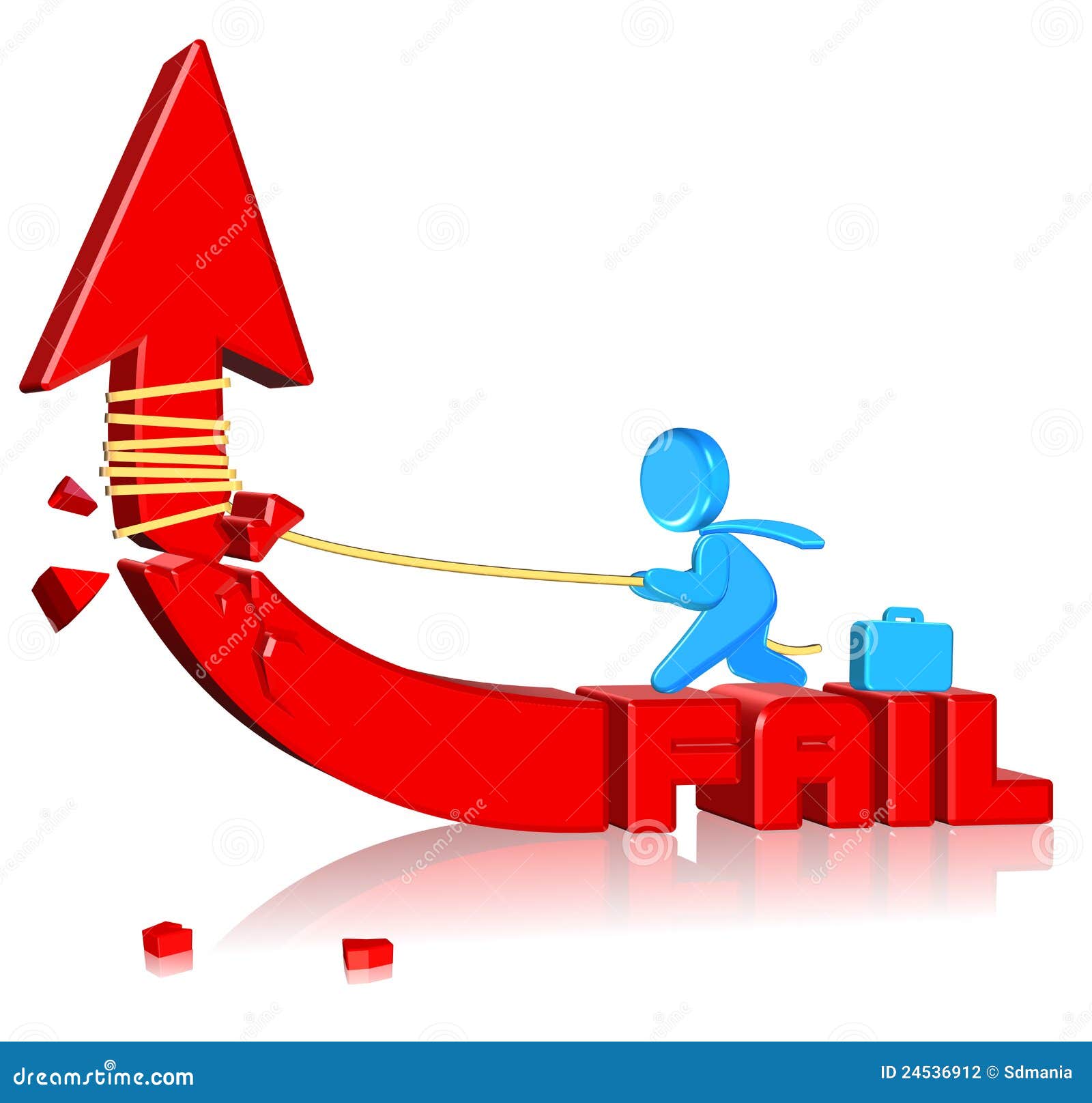 Business Fail Chart stock illustration. Illustration of broken - 24536912