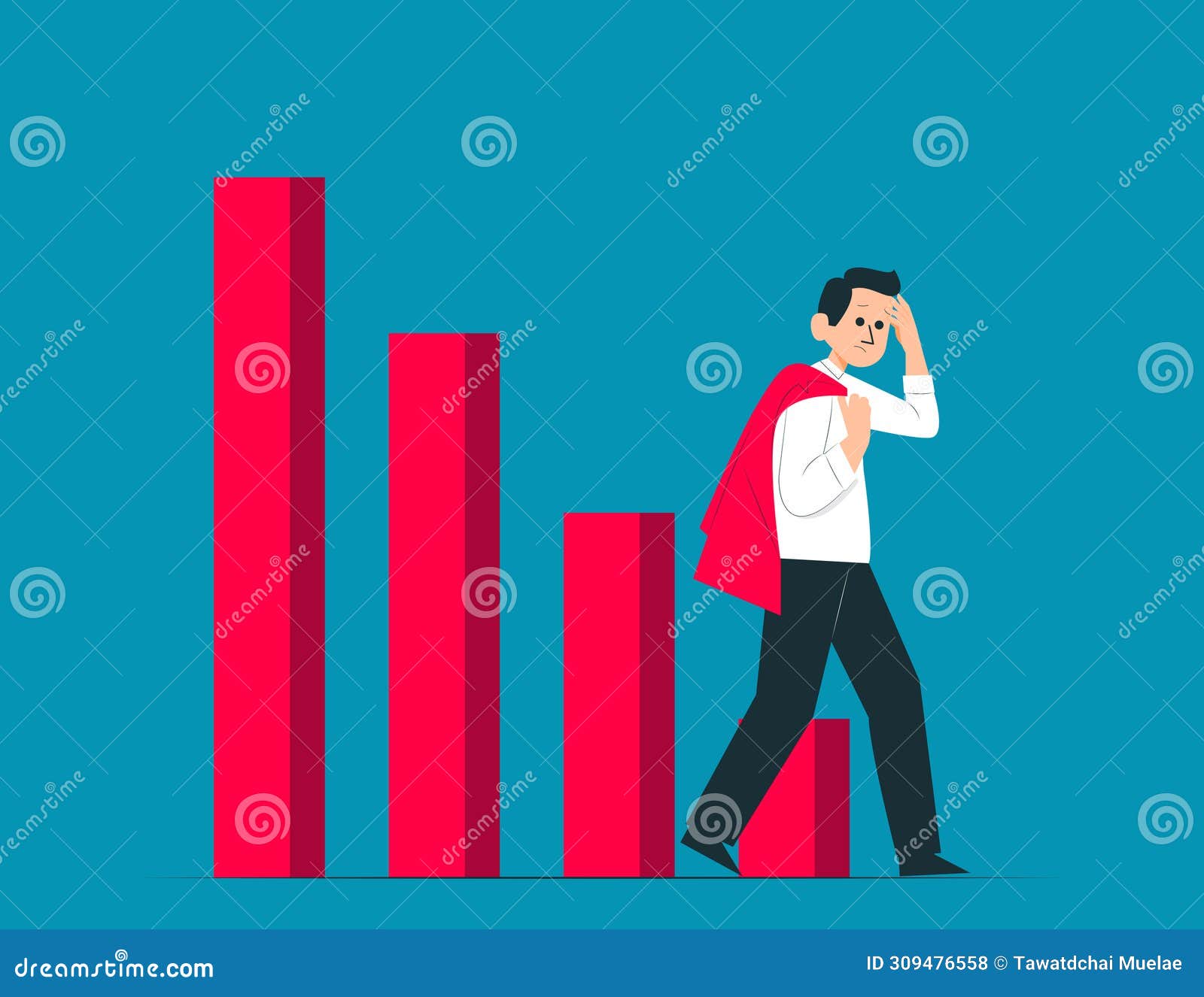 Business Failure and Bankruptcy. Vector Illustration Concept Stock ...