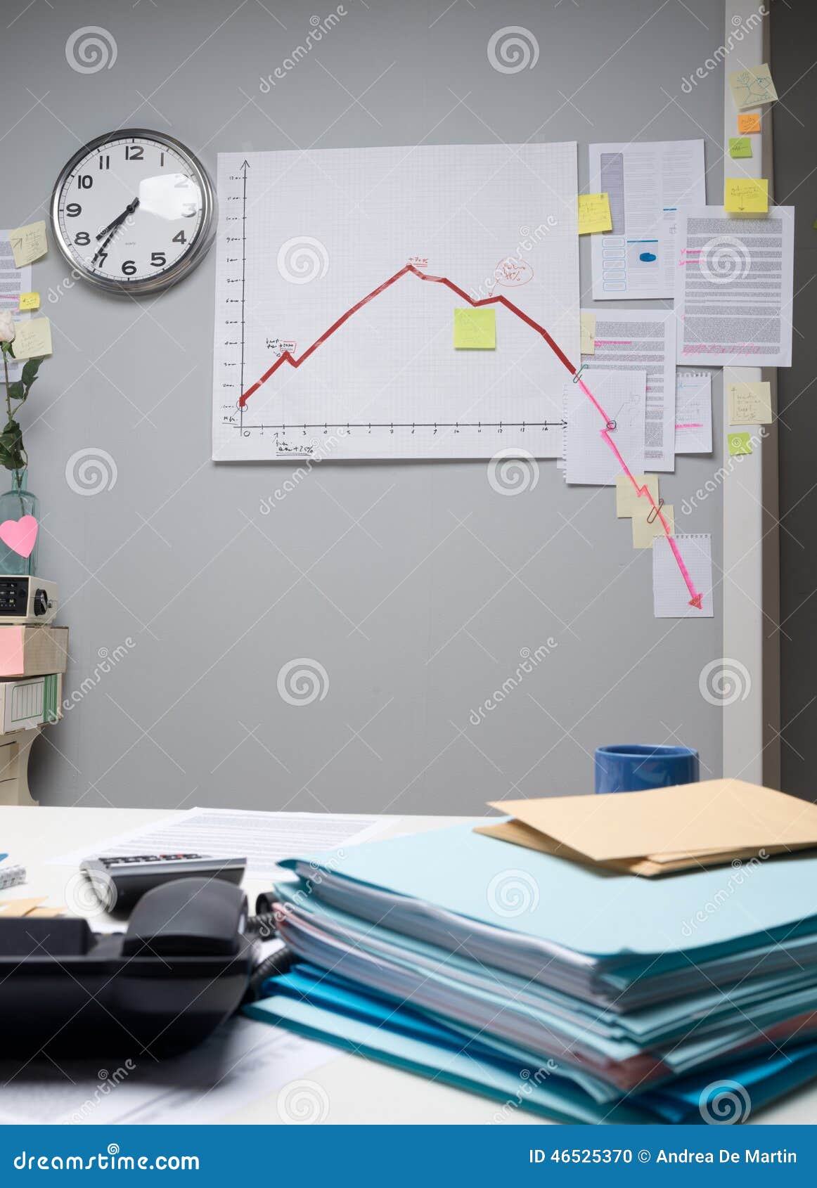 Business Failure Chart on Office Wall Stock Photo - Image of indoors ...
