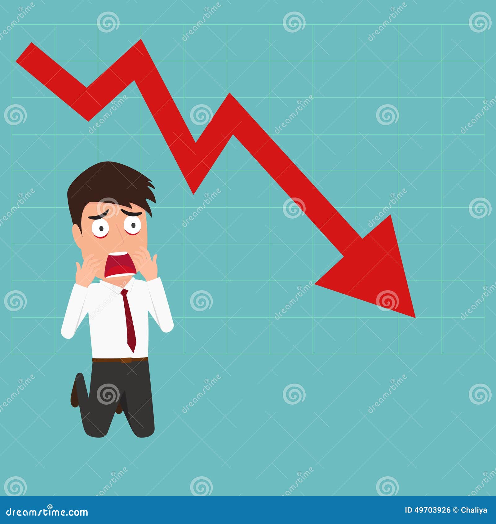 Down Trend Degenerate Bar Chart Icon Design With Falling Down Arrow ...