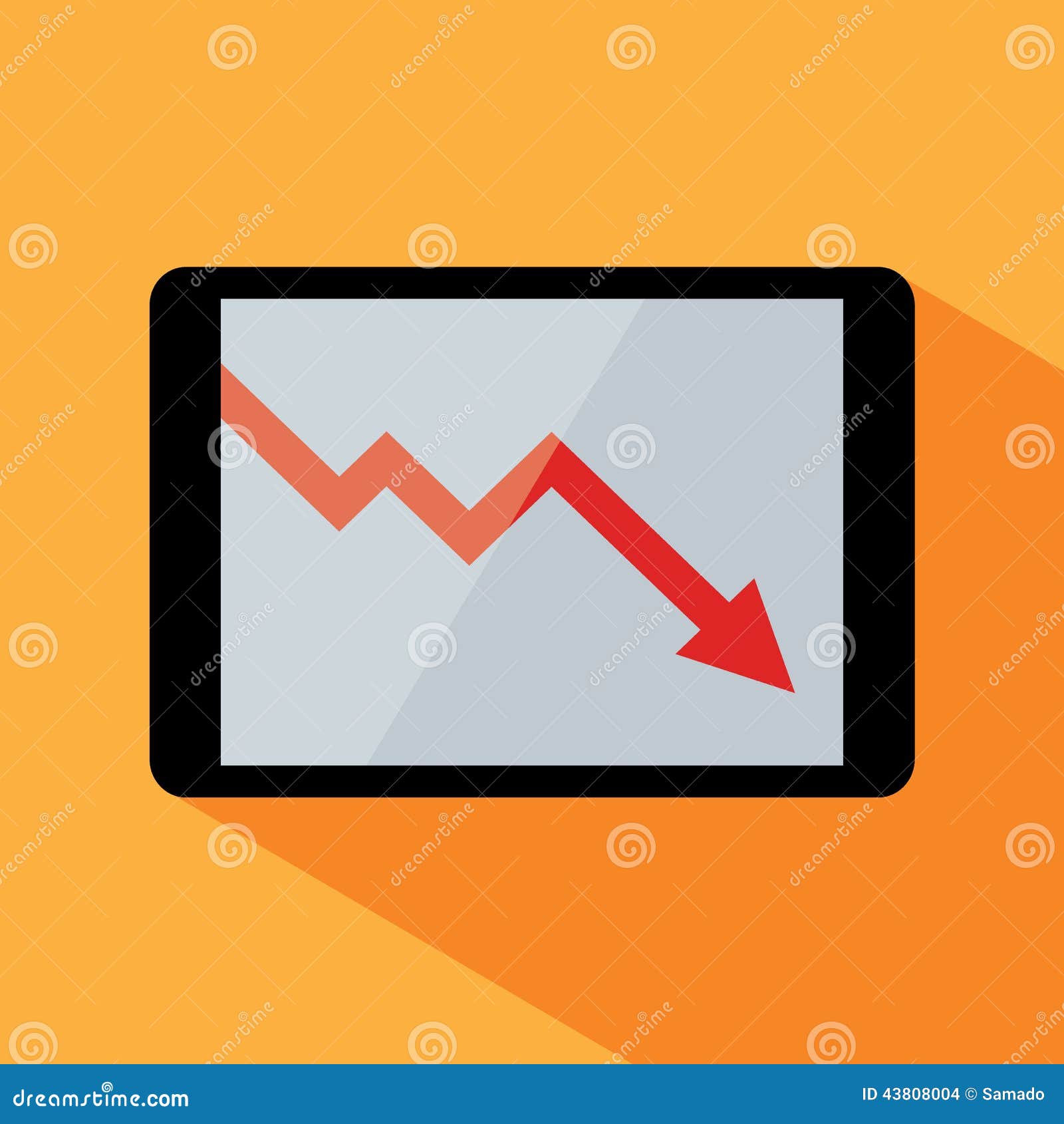 Business Failure Graph on Tablet Stock Vector - Illustration of ...