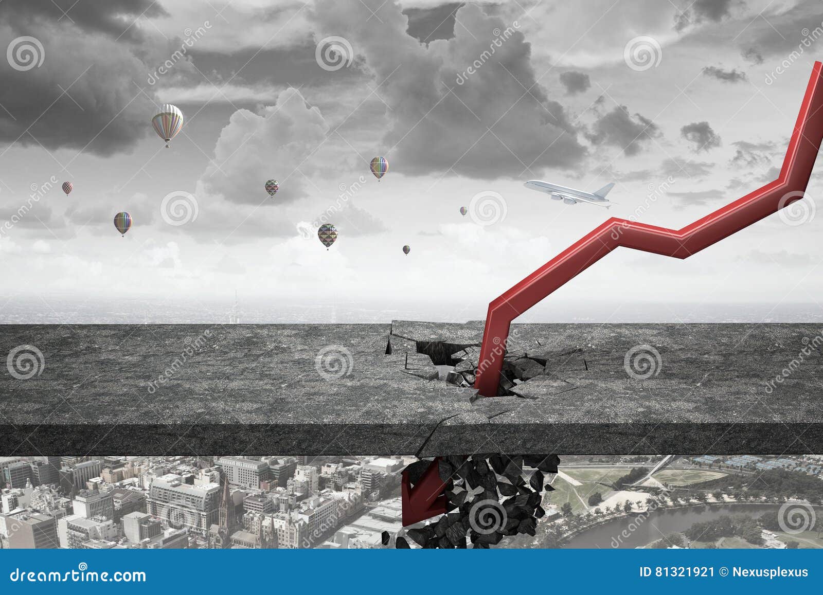 Business Fall and Crisis . Mixed Media Stock Image - Image of concept ...