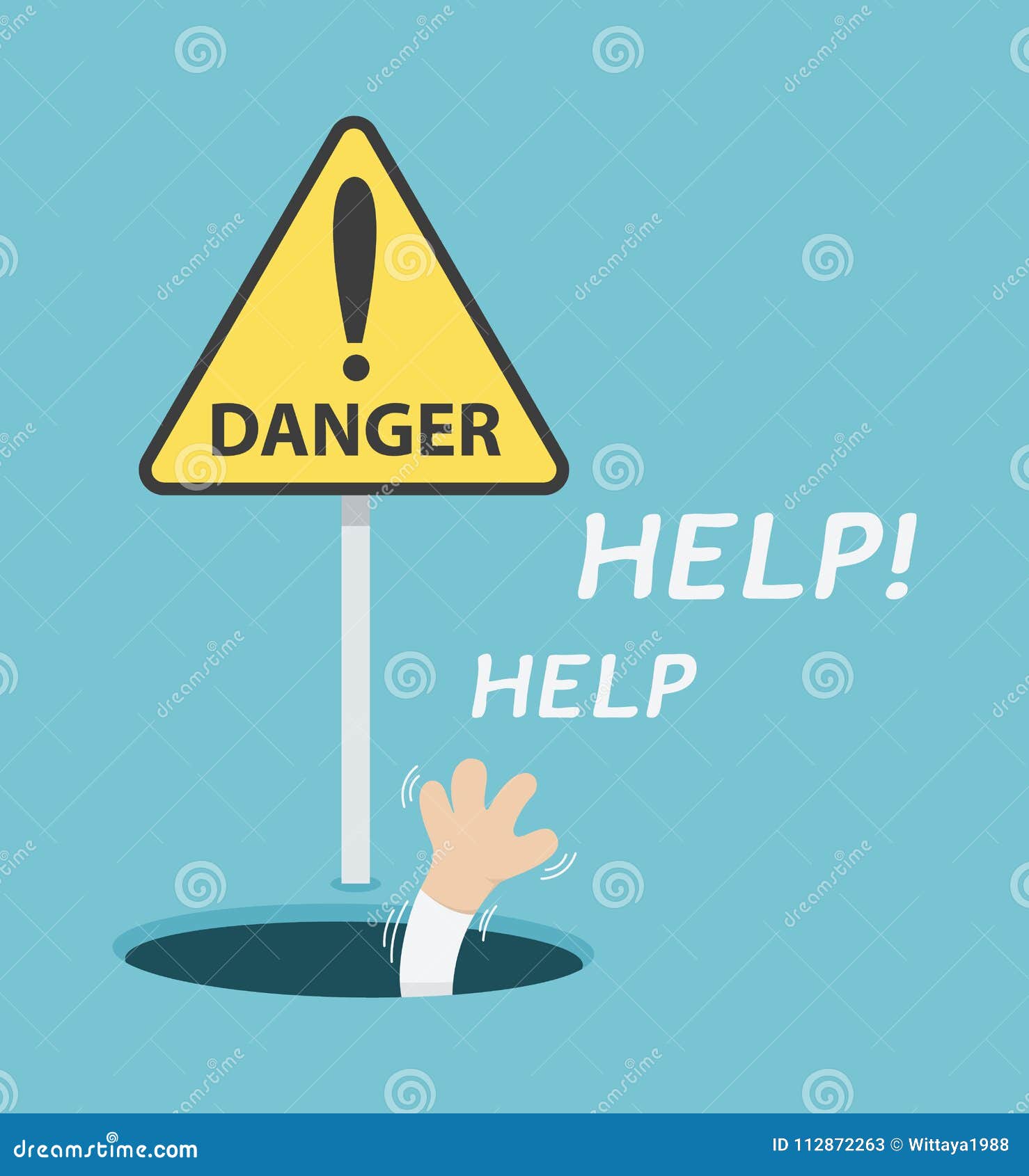 Business Fell into Hole, Help Me Stock Vector - Illustration of ...