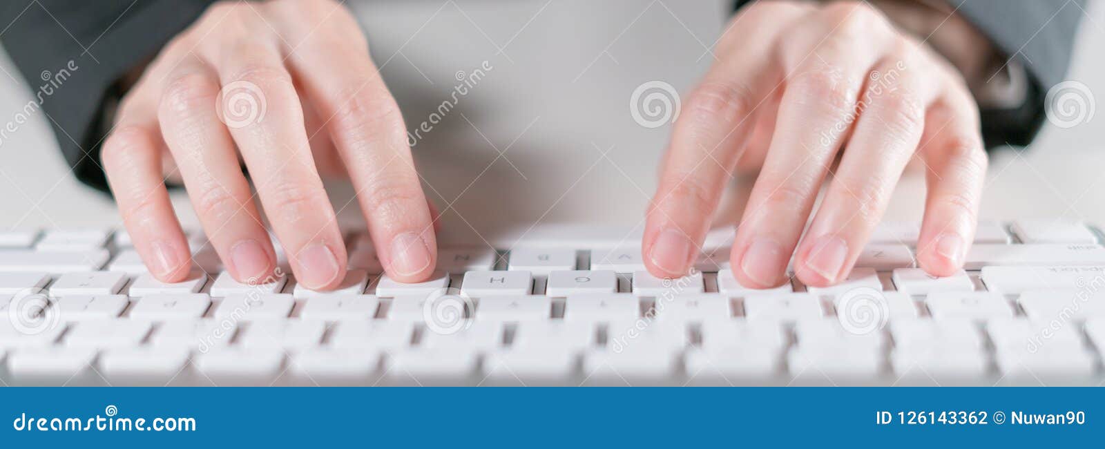 Business Female Typing on Keyboard Computer Stock Photo - Image of ...