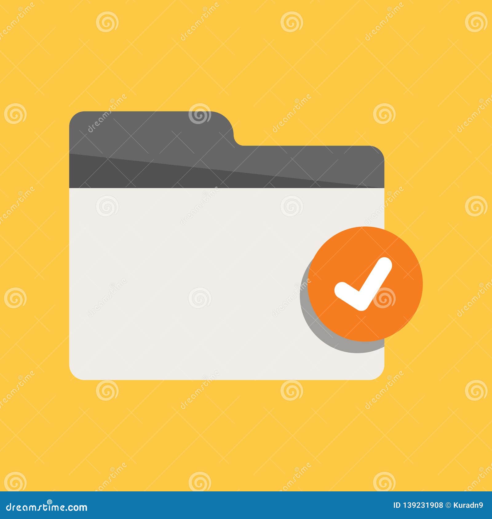 Business File Folder Icon in Flat Design with Check Mark Symbol Inside ...