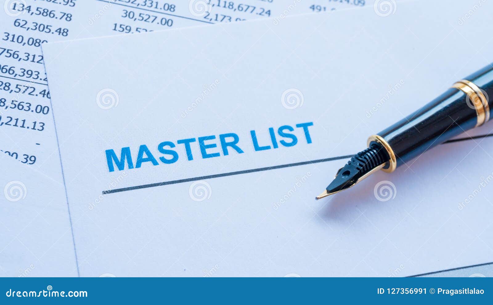 Business File of Master List Document Record Stock Image - Image of ...