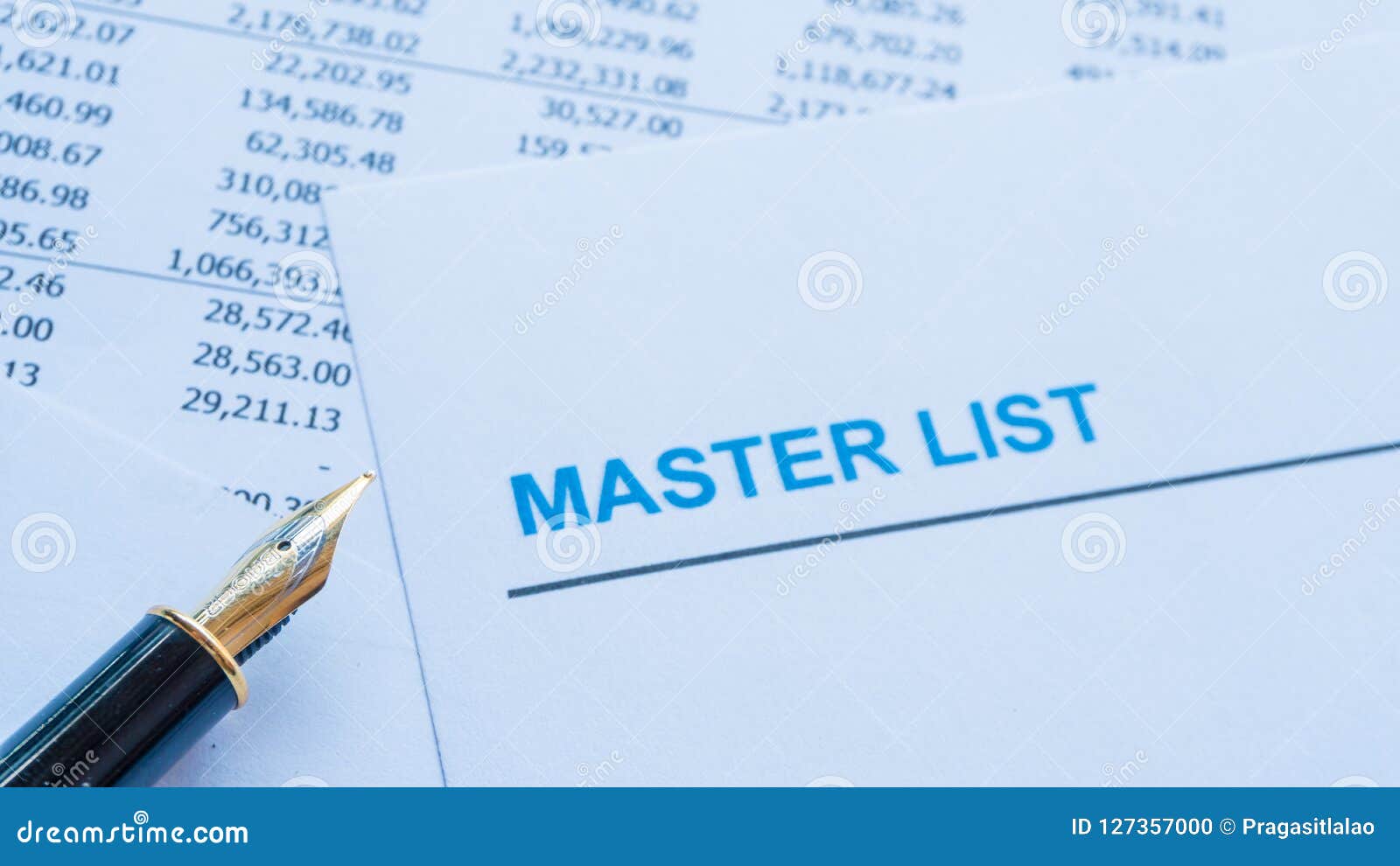Business File of Master List Document Record Stock Photo - Image of ...