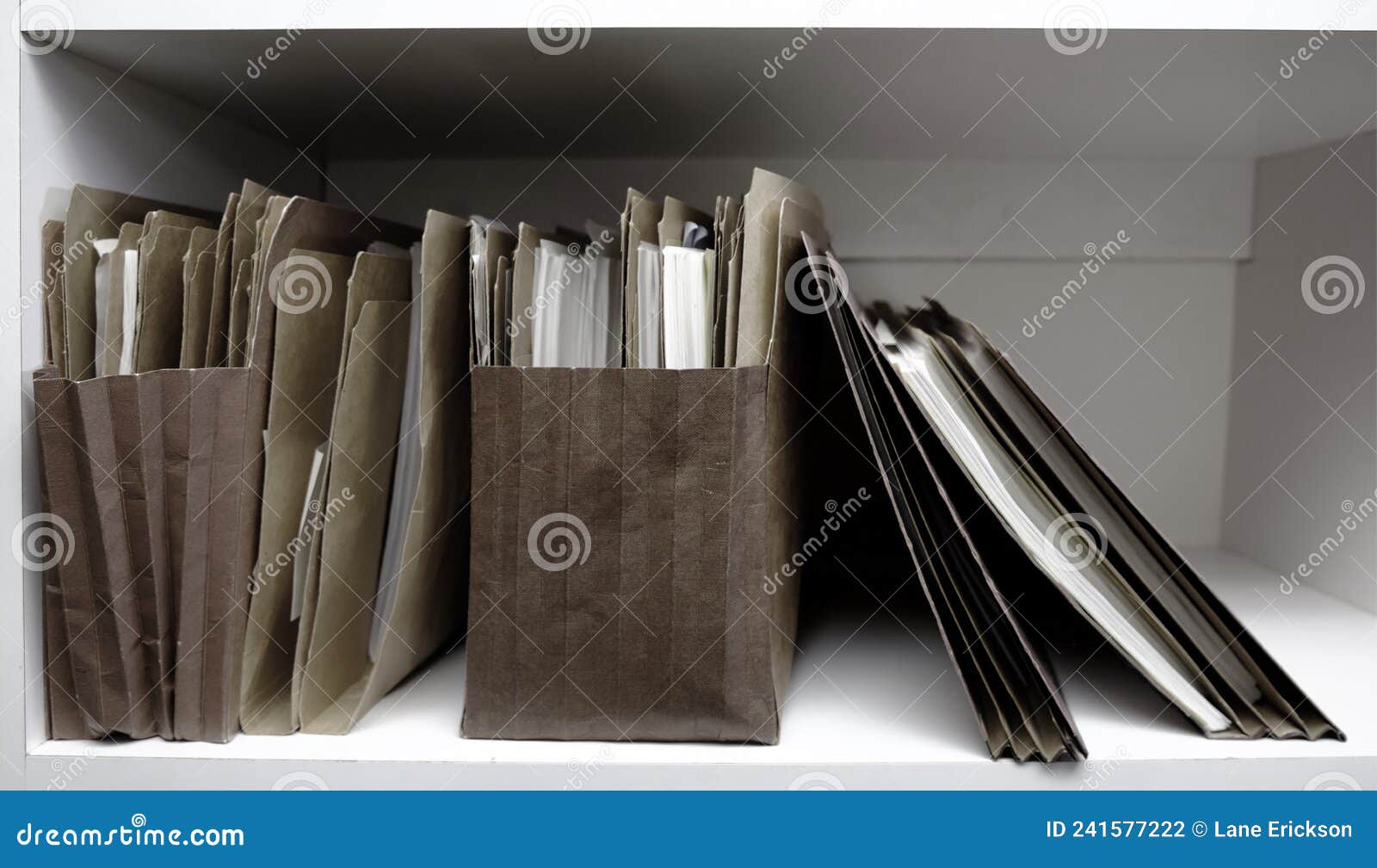 Business Files in Folders Boxes and Shelf Records Retention Stock Photo ...