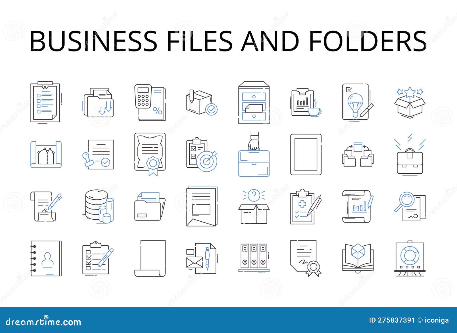 Business Files and Folders Line Icons Collection. Work Documents ... Business Files and Folders Line Icons Collection. Work Documents ...