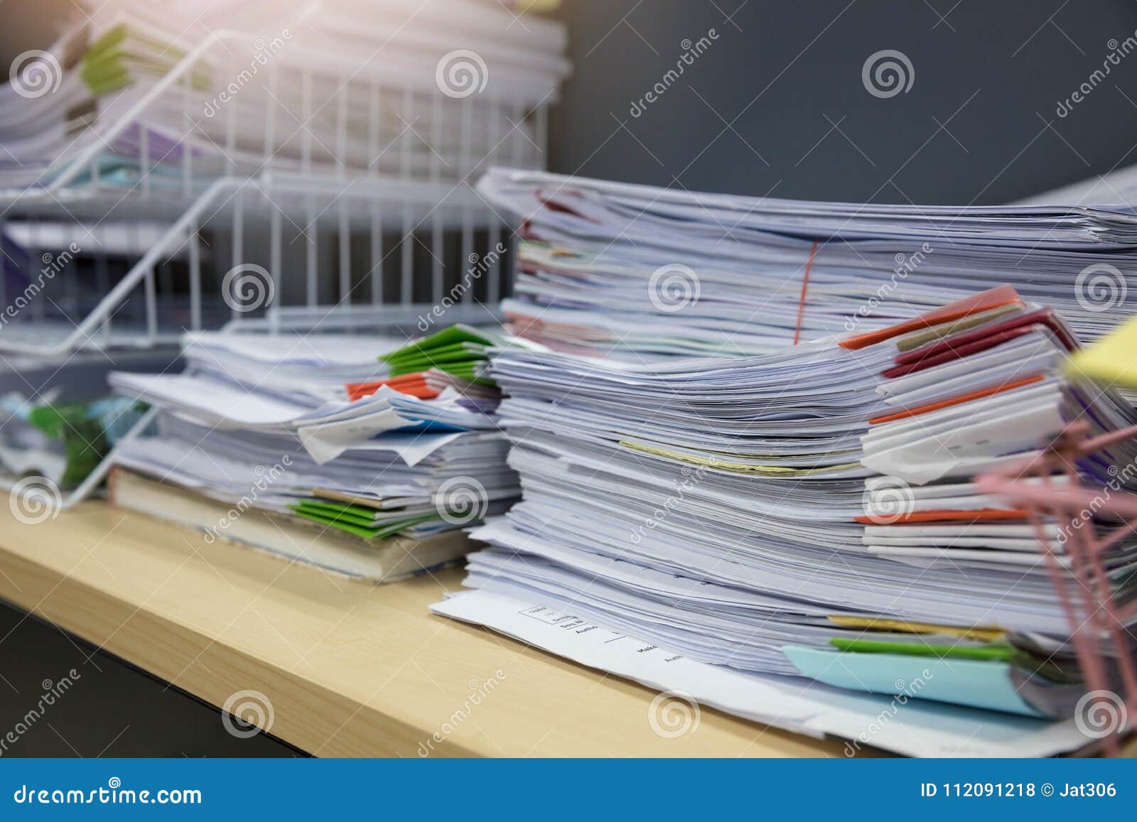 Pile Of Unfinished Documents On Office Desk, Stock Photo ...