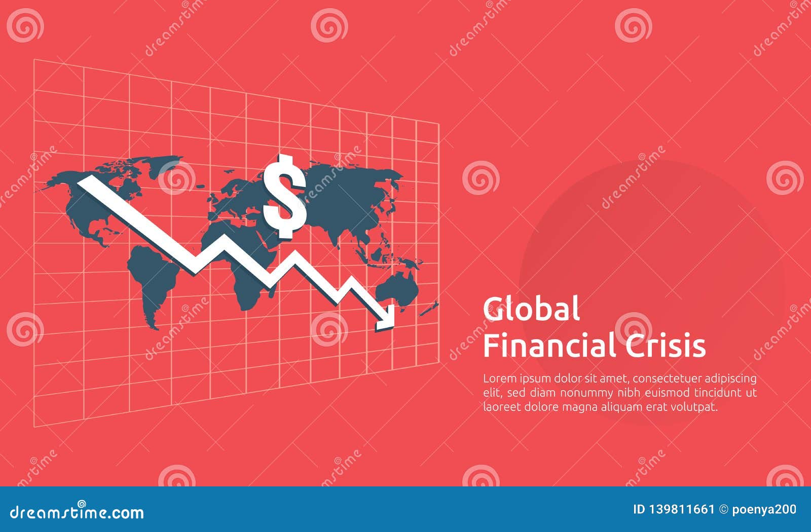Business Finance Crisis Concept. Money Fall Down with Arrow Decrease Symbol Stock Vector ...