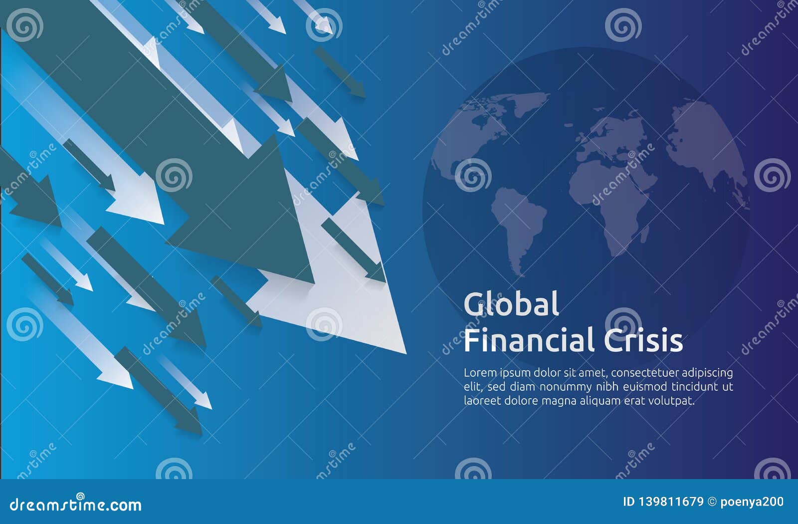 Business Finance Crisis Concept. Money Fall Down with Arrow Decrease ...