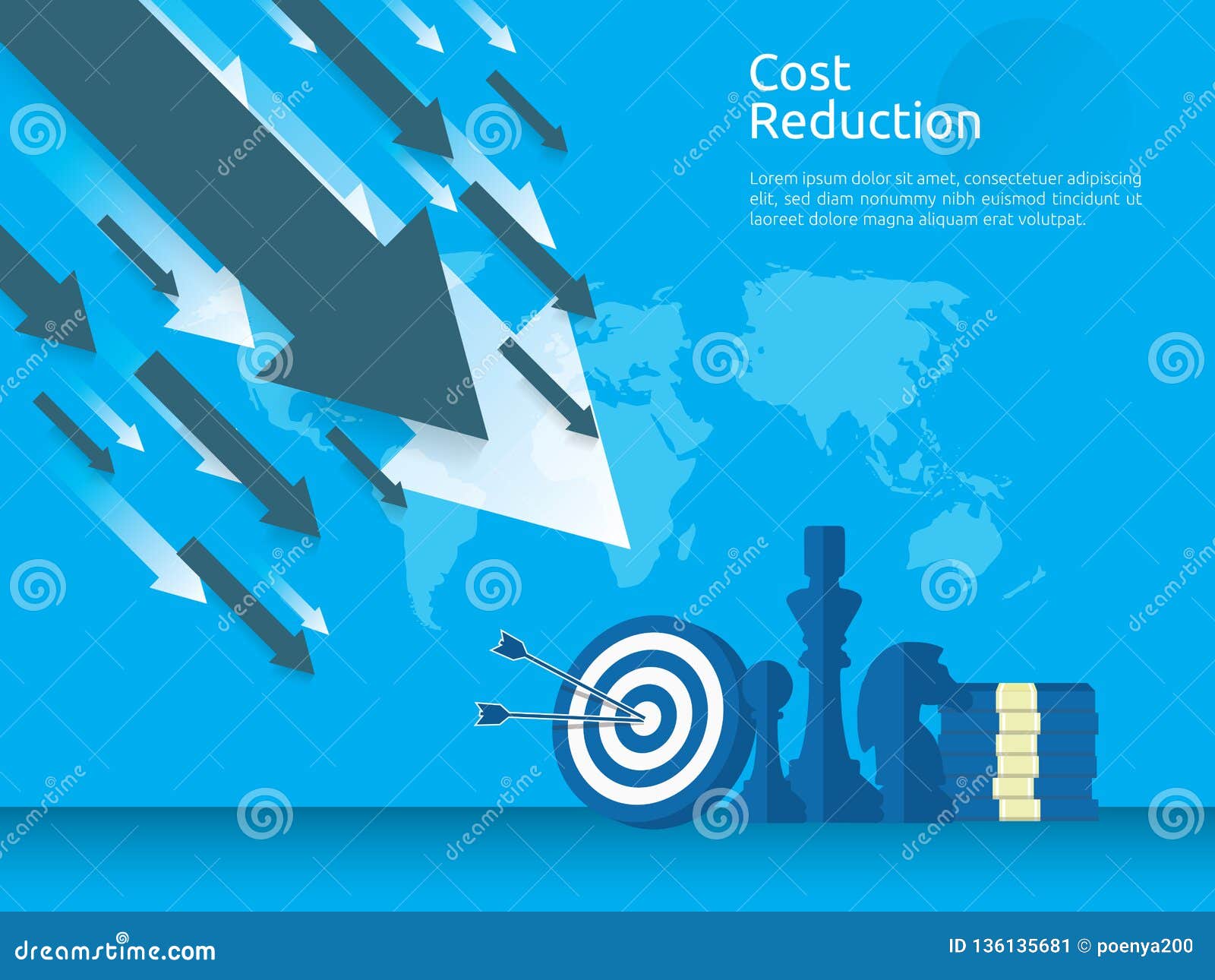 Business Finance Crisis Concept. Money Fall Down Symbol. Arrow Decrease ...