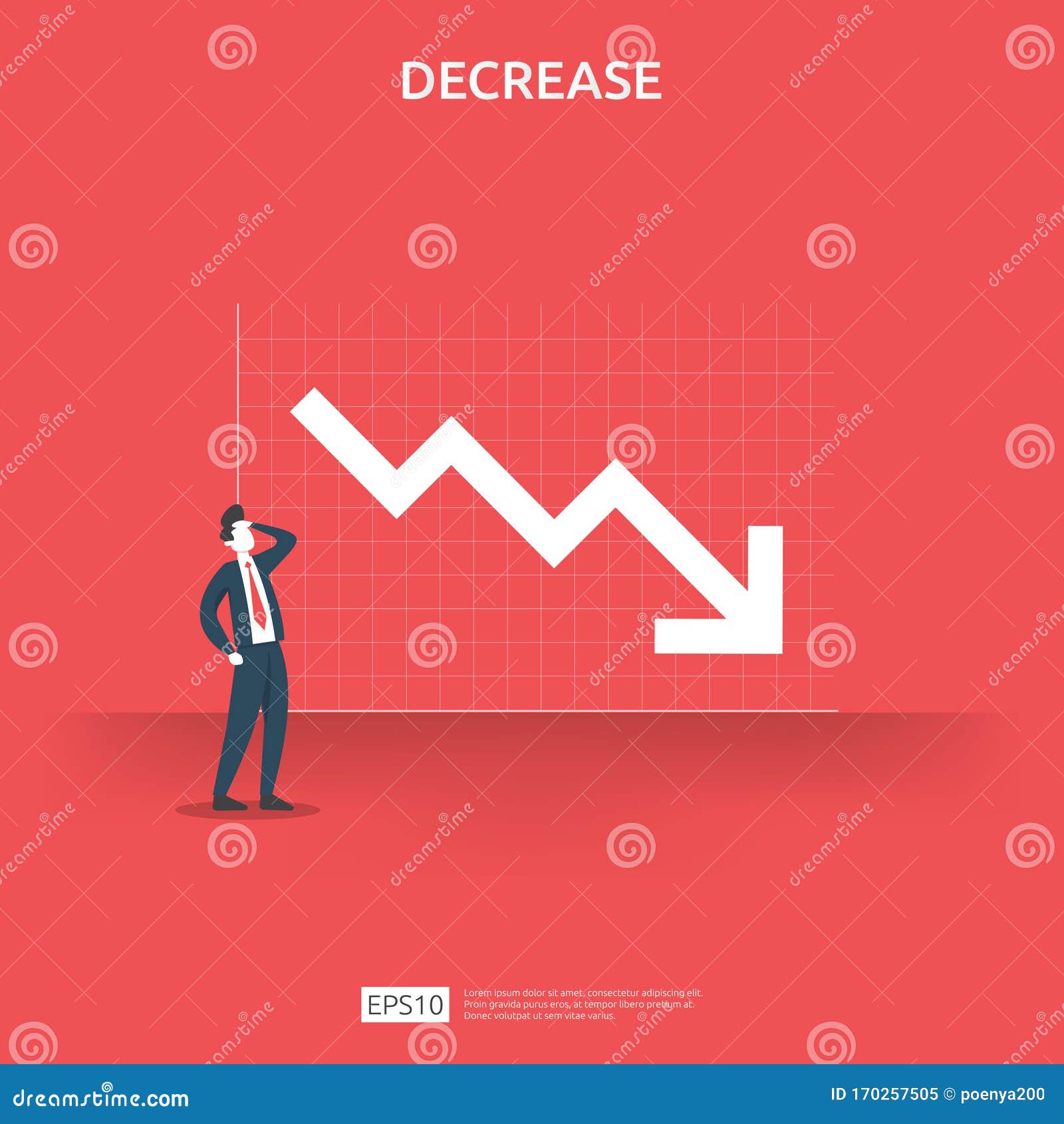 Business Finance Crisis Concept. Money Fall Down Symbol. Arrow Decrease Economy Stretching ...