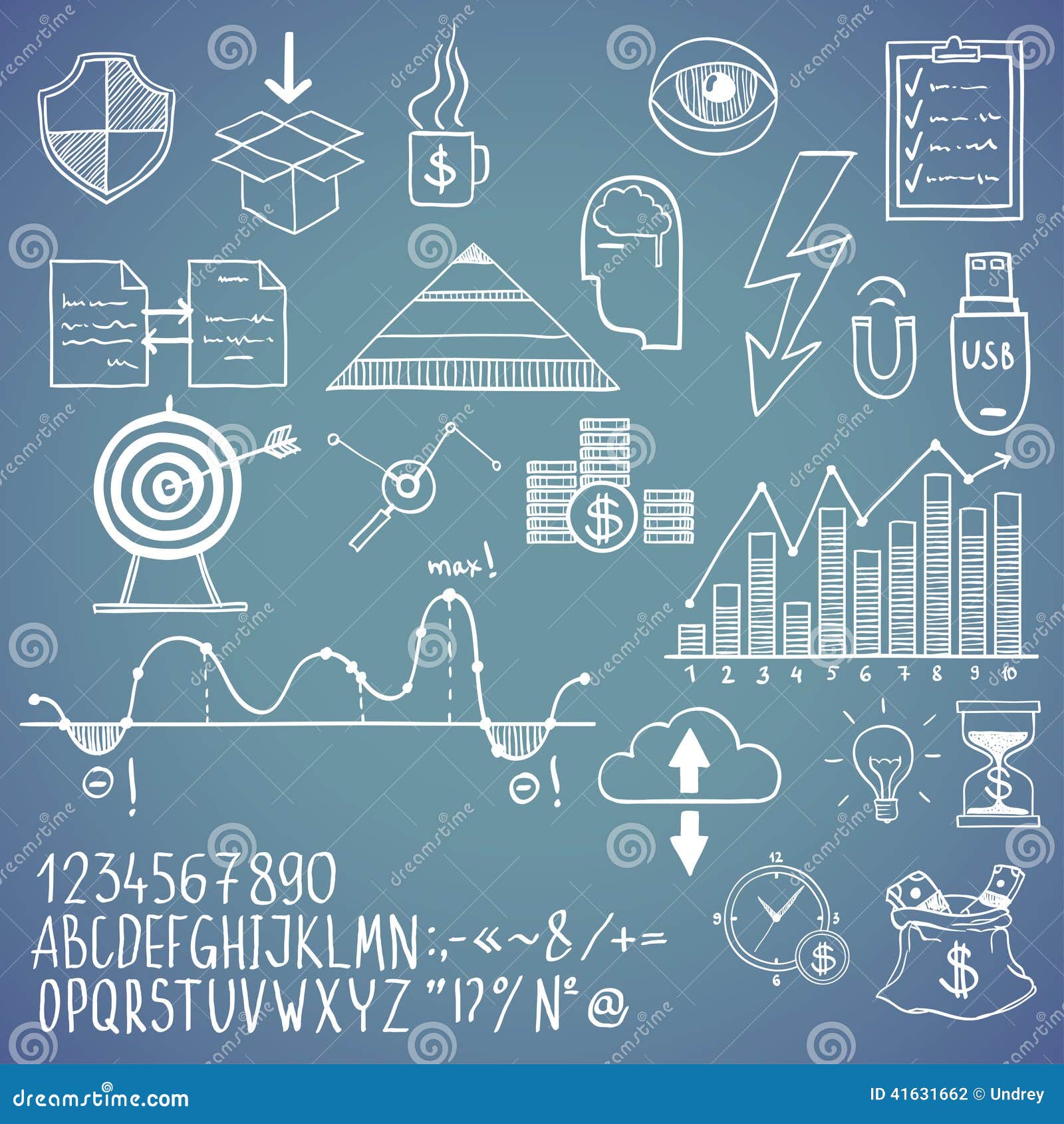 Business Finance Doodle Hand Drawn Elements with Stock Vector ...