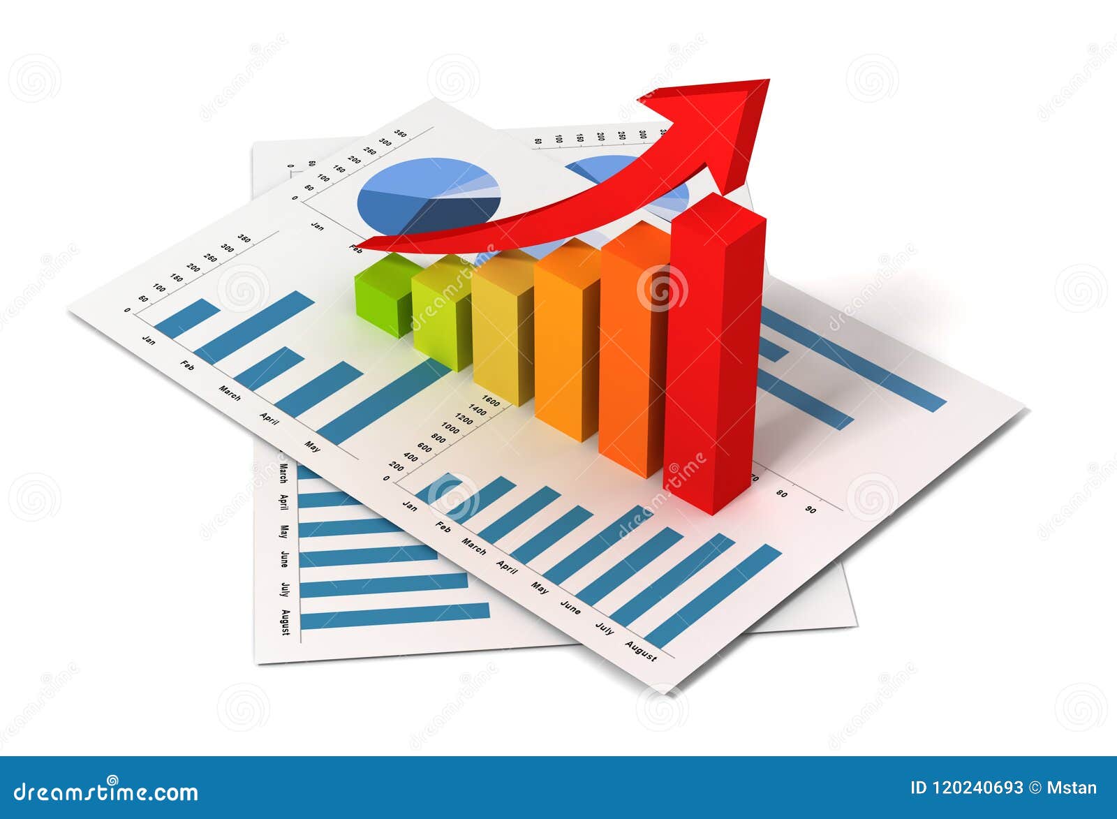 Business Finance Graph 3d Illustration Stock Illustration ...