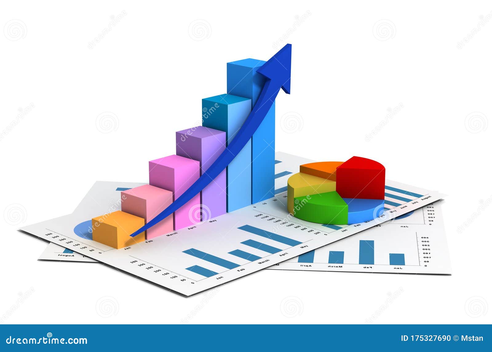 Business Finance Graph 3d Illustration Stock Illustration ...