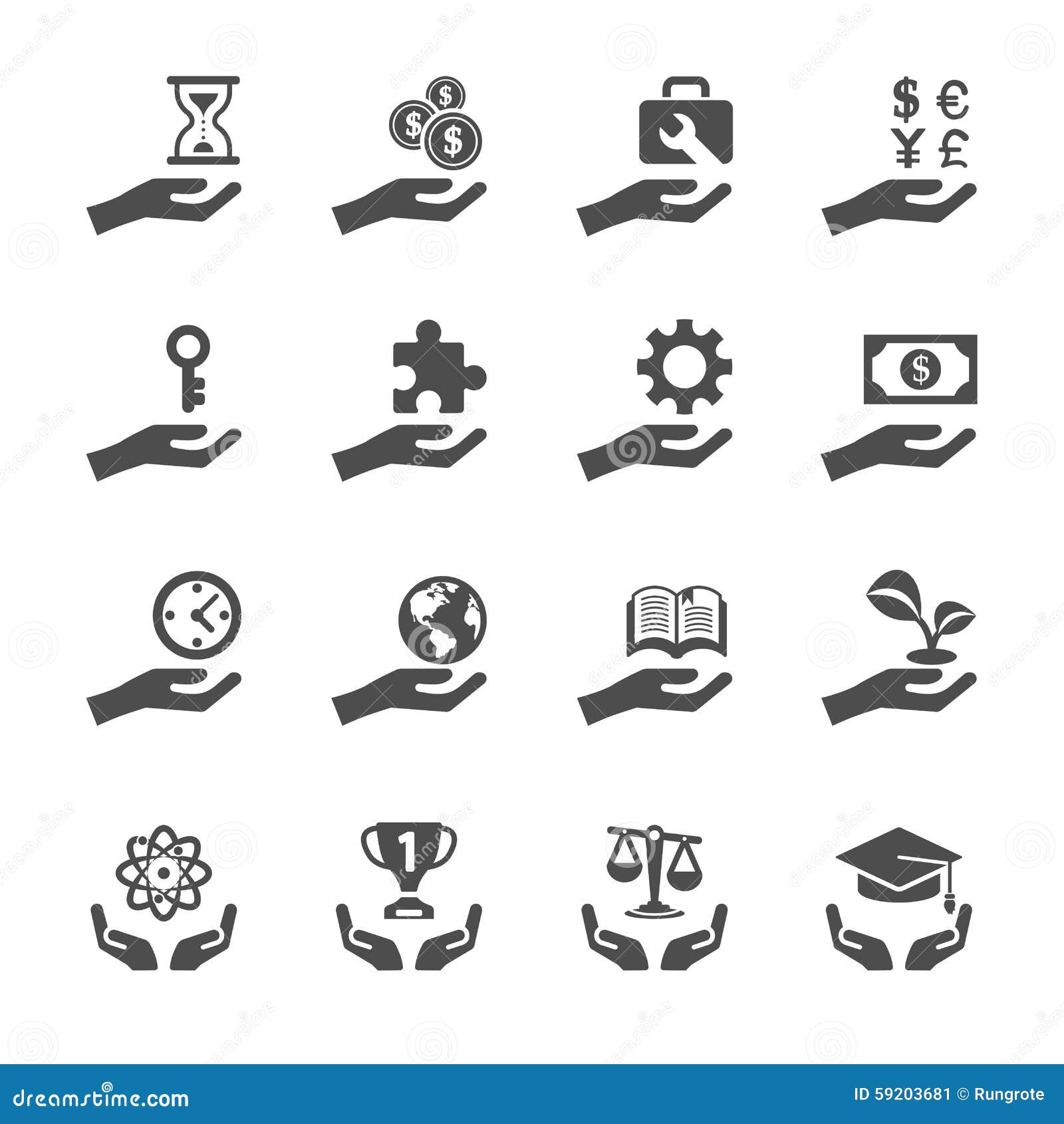 Business and Finance Hand Icon Set 2, Vector Eps10 Stock Vector ...