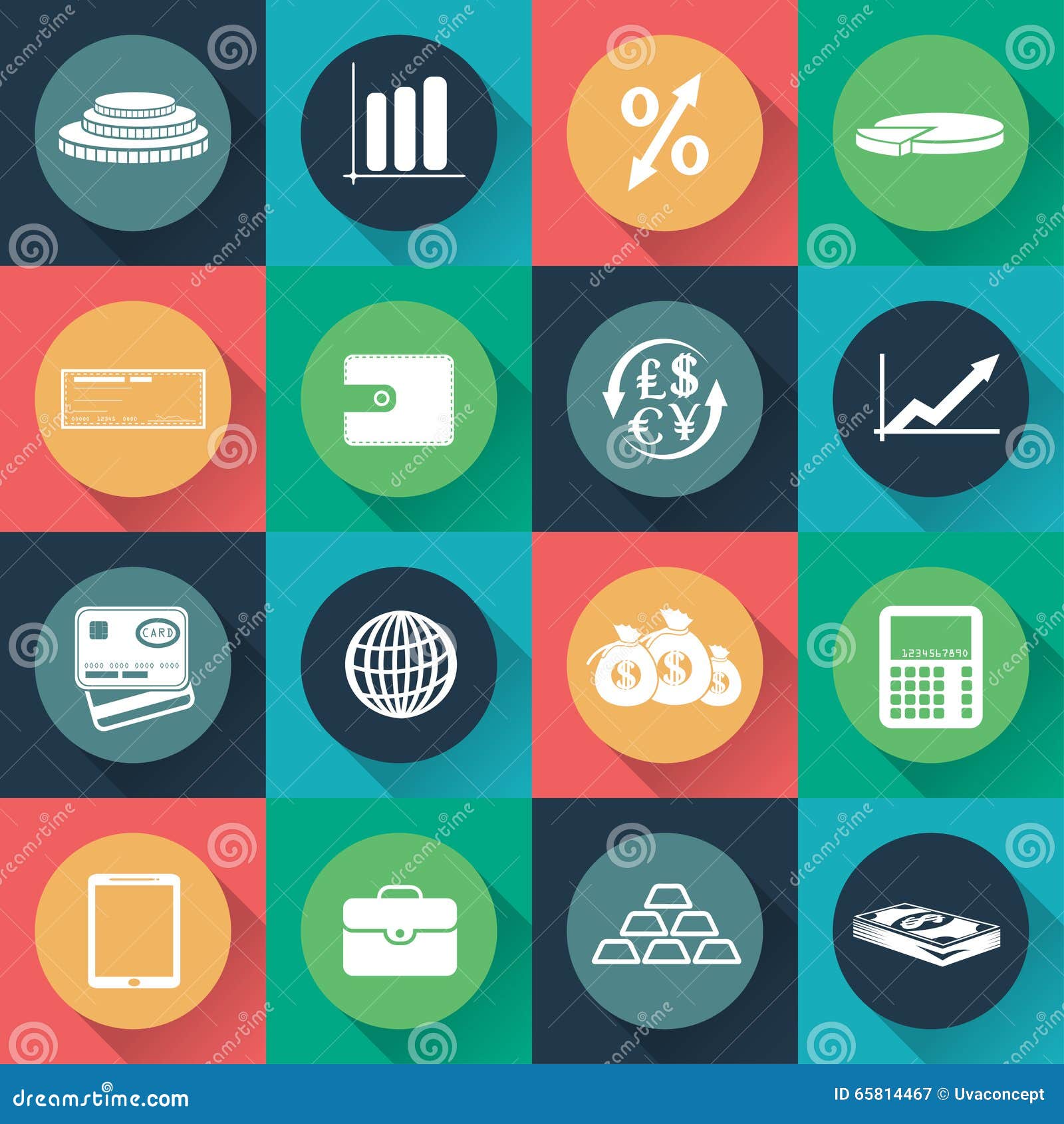Business and Finance Icons in Flat Design. Vector Stock Vector ...