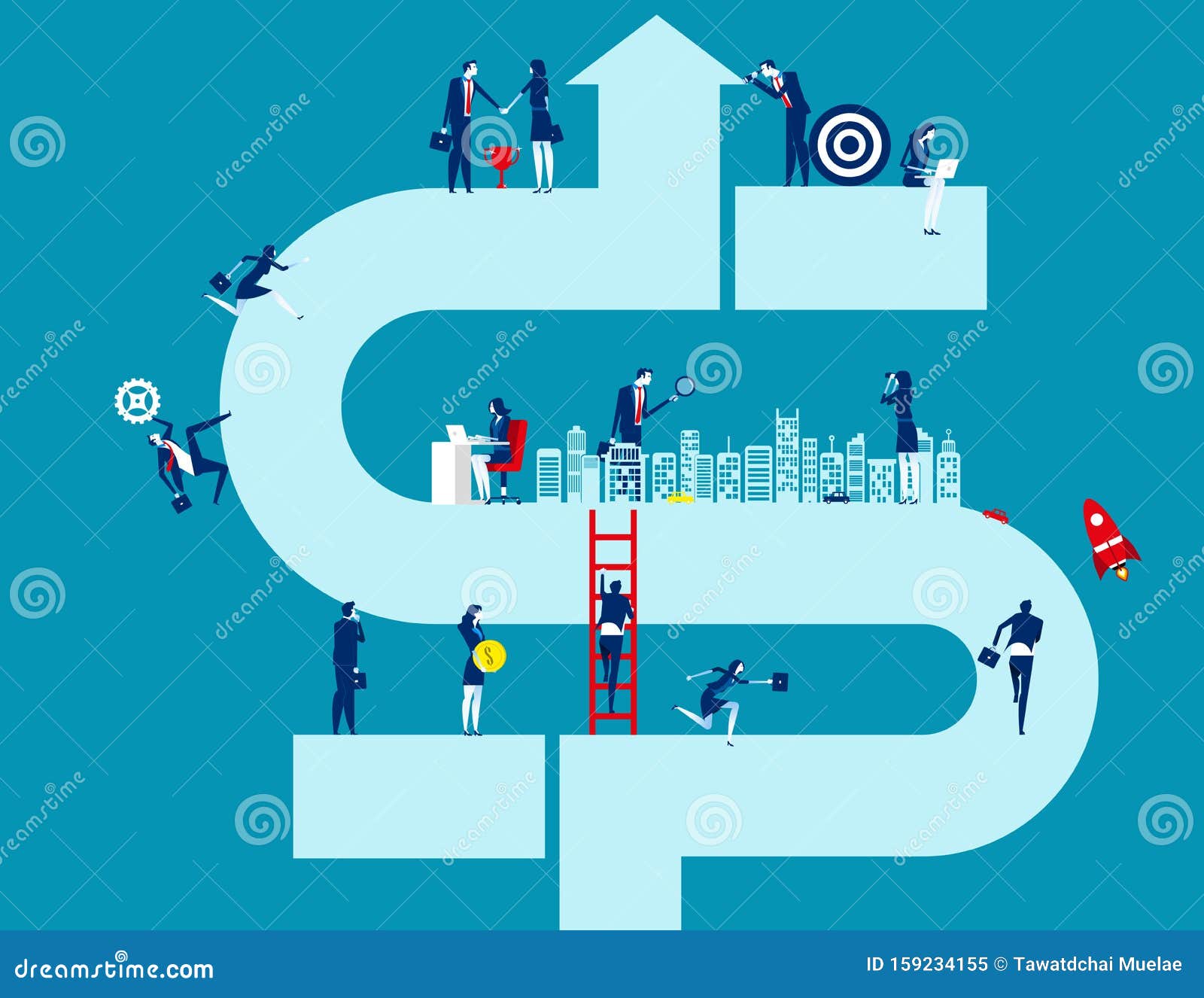 Business Finance and Industry Up Progress. Concept Business Vector ...