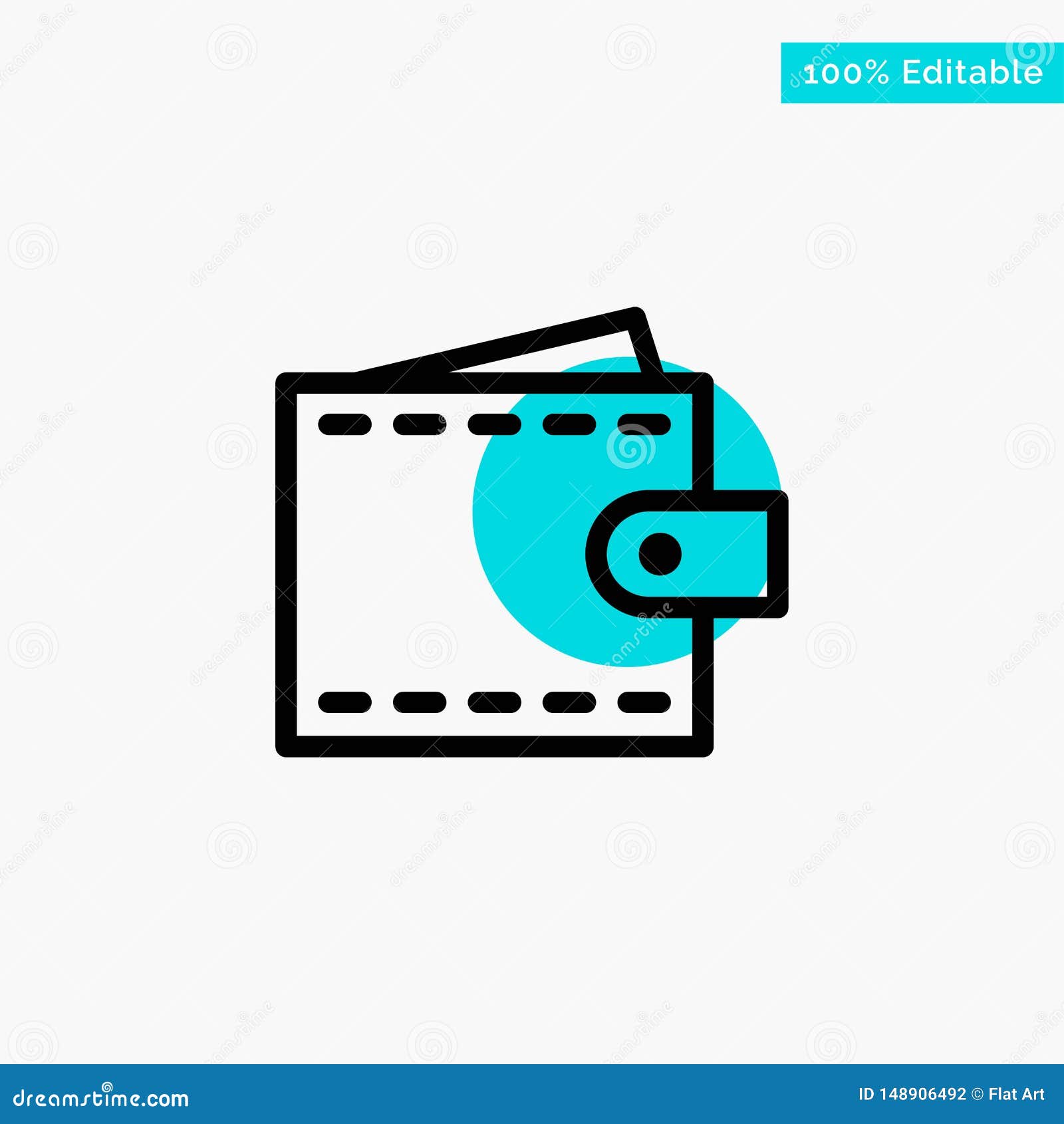 Business, Finance, Interface, User, Wallet Turquoise Highlight Circle ...