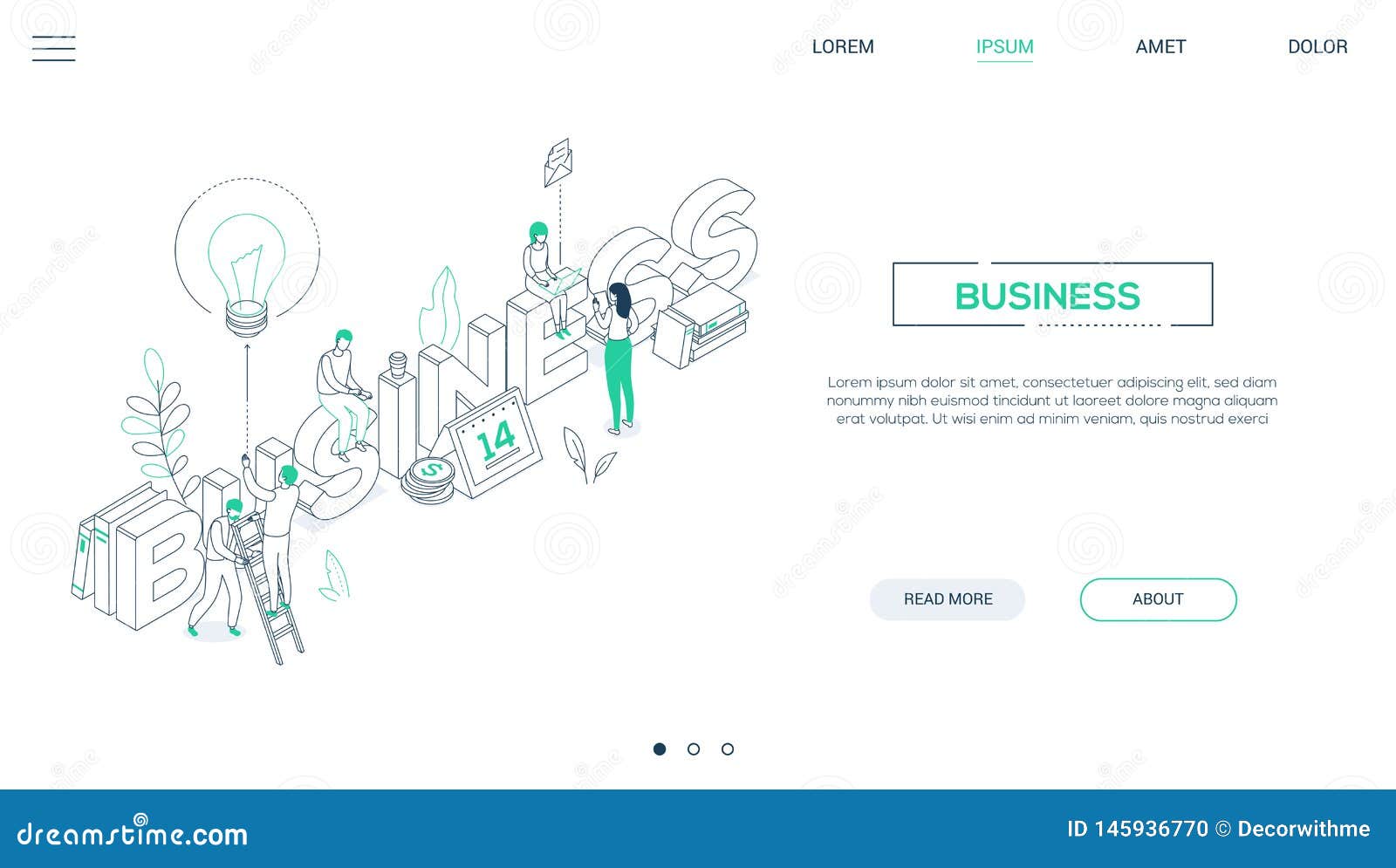 Business and Finance - Line Design Style Isometric Web Banner Stock ...
