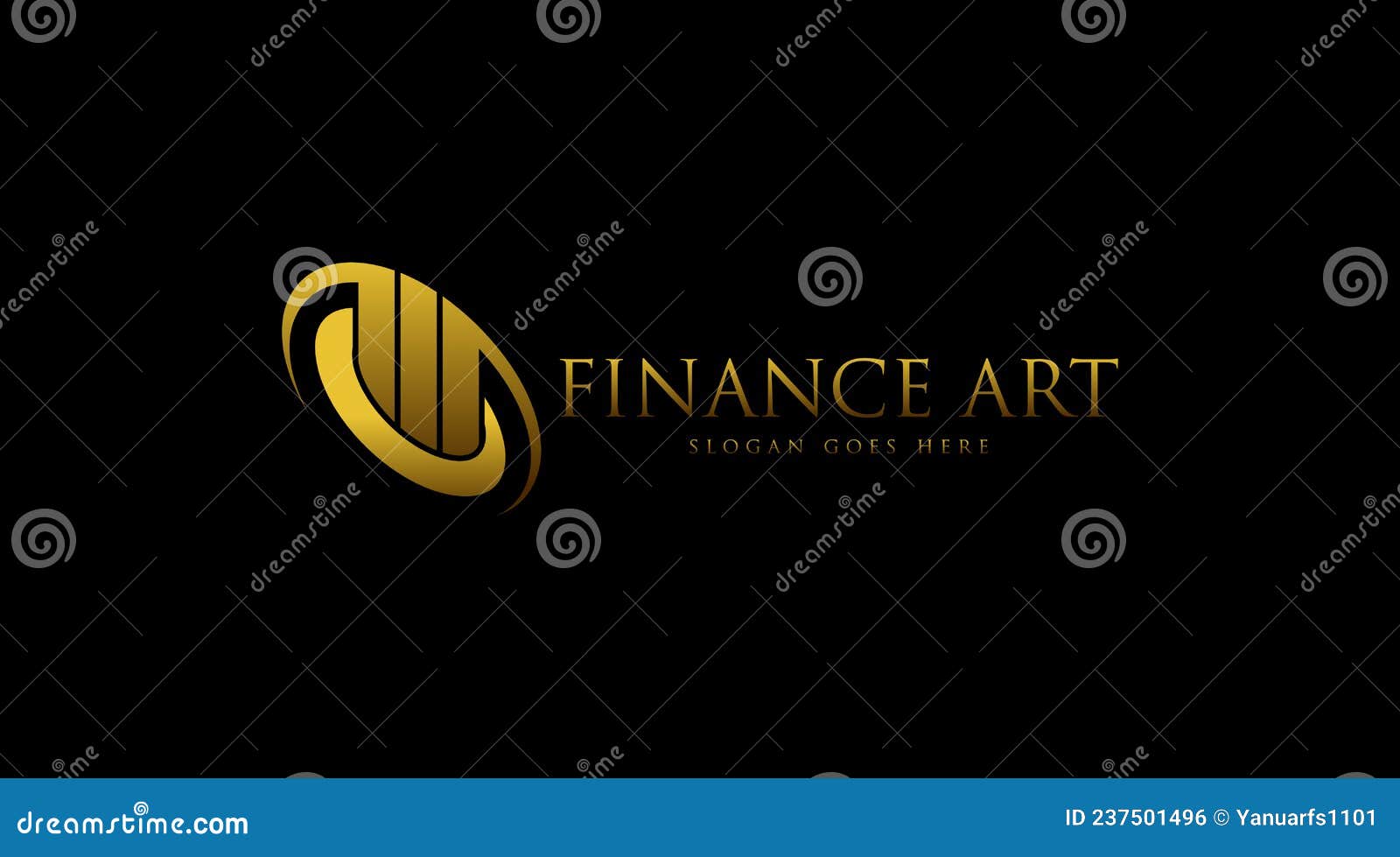 Finance Logo Template Vector Isolated in Black Background Stock Vector ...