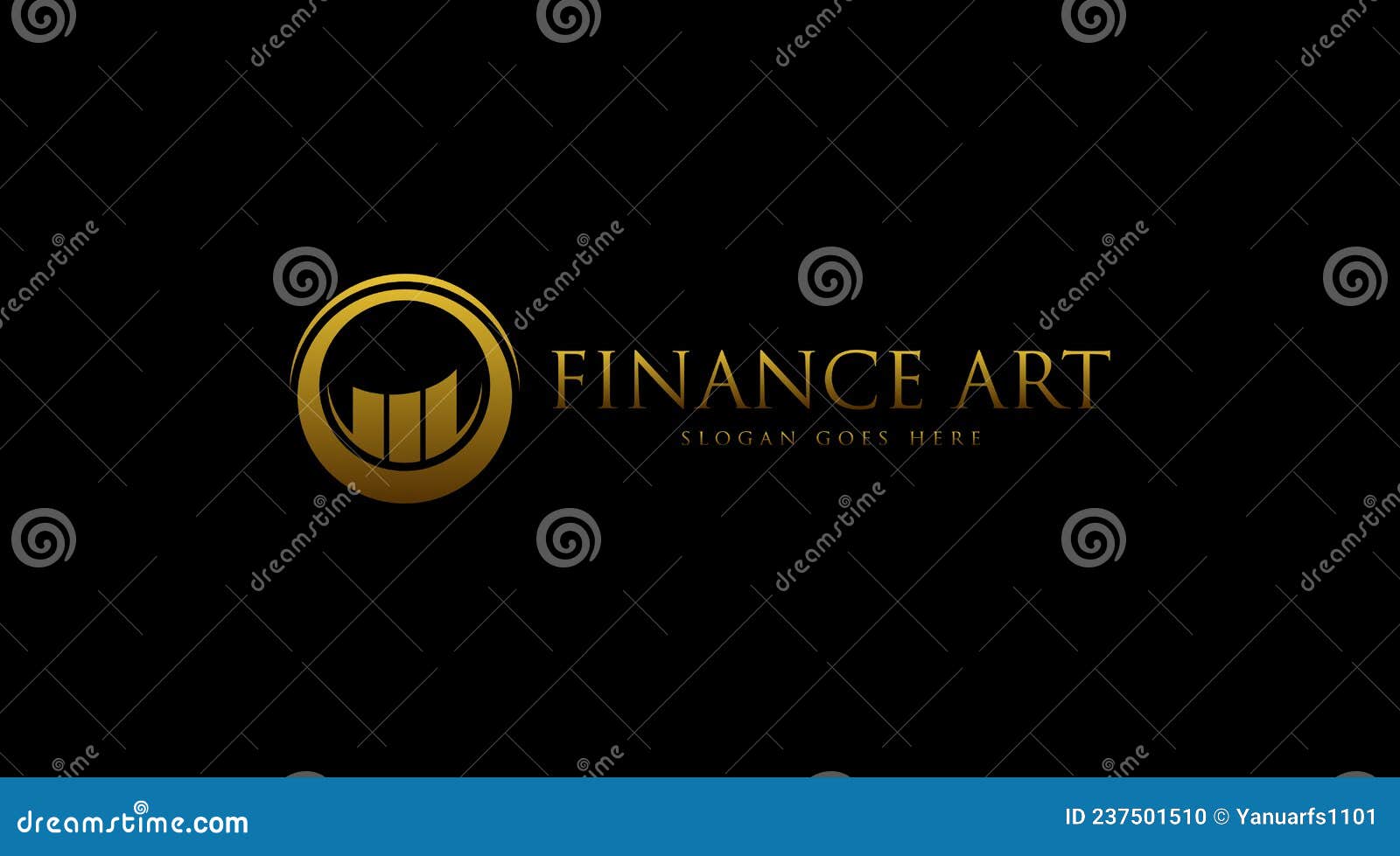 Finance Logo Template Vector Isolated in Black Background Stock Vector ...