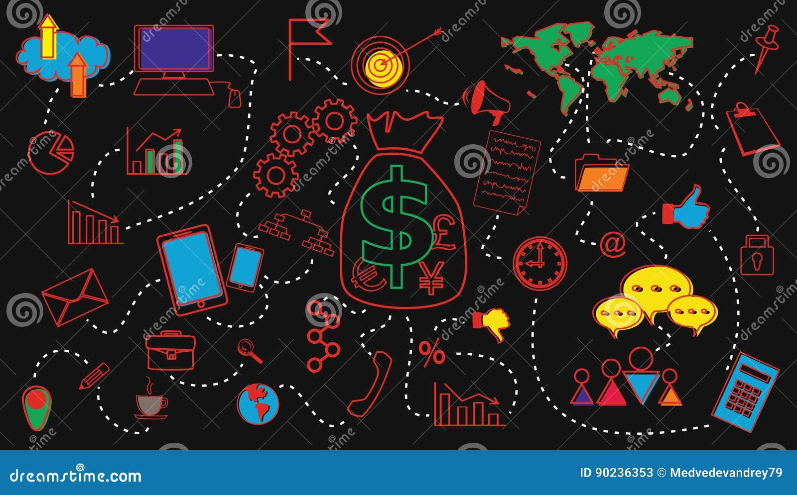 Business Finance Planning Concept for Web Design Template. Stock Vector ...