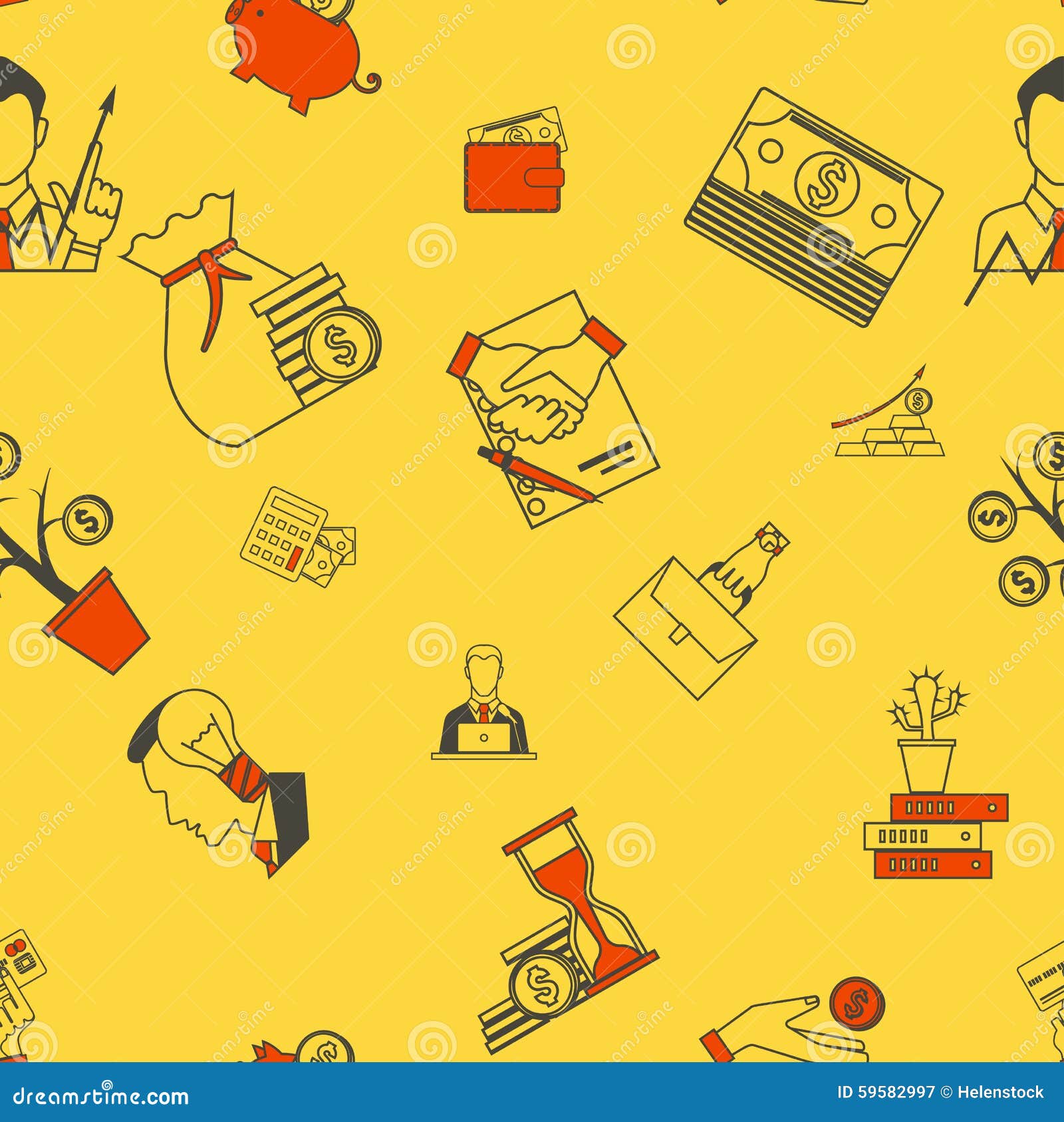 Business and Finance Seamless Pattern Stock Vector - Illustration of ...