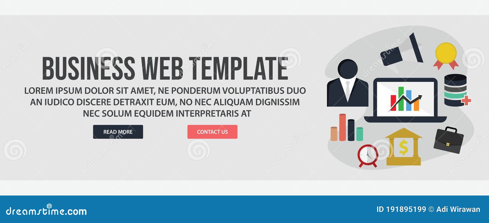 Business and Finance Web Banner Template Stock Vector - Illustration of ...