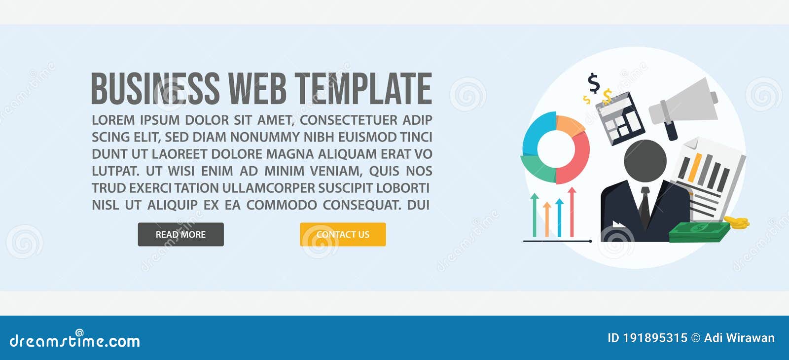 Business and Finance Web Banner Template Stock Vector - Illustration of ...