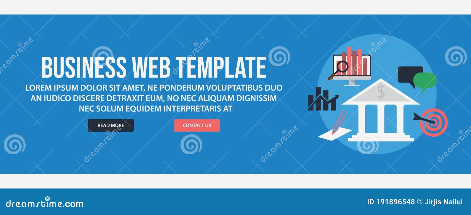 Business and Finance Web Banner Template Stock Vector - Illustration of ...