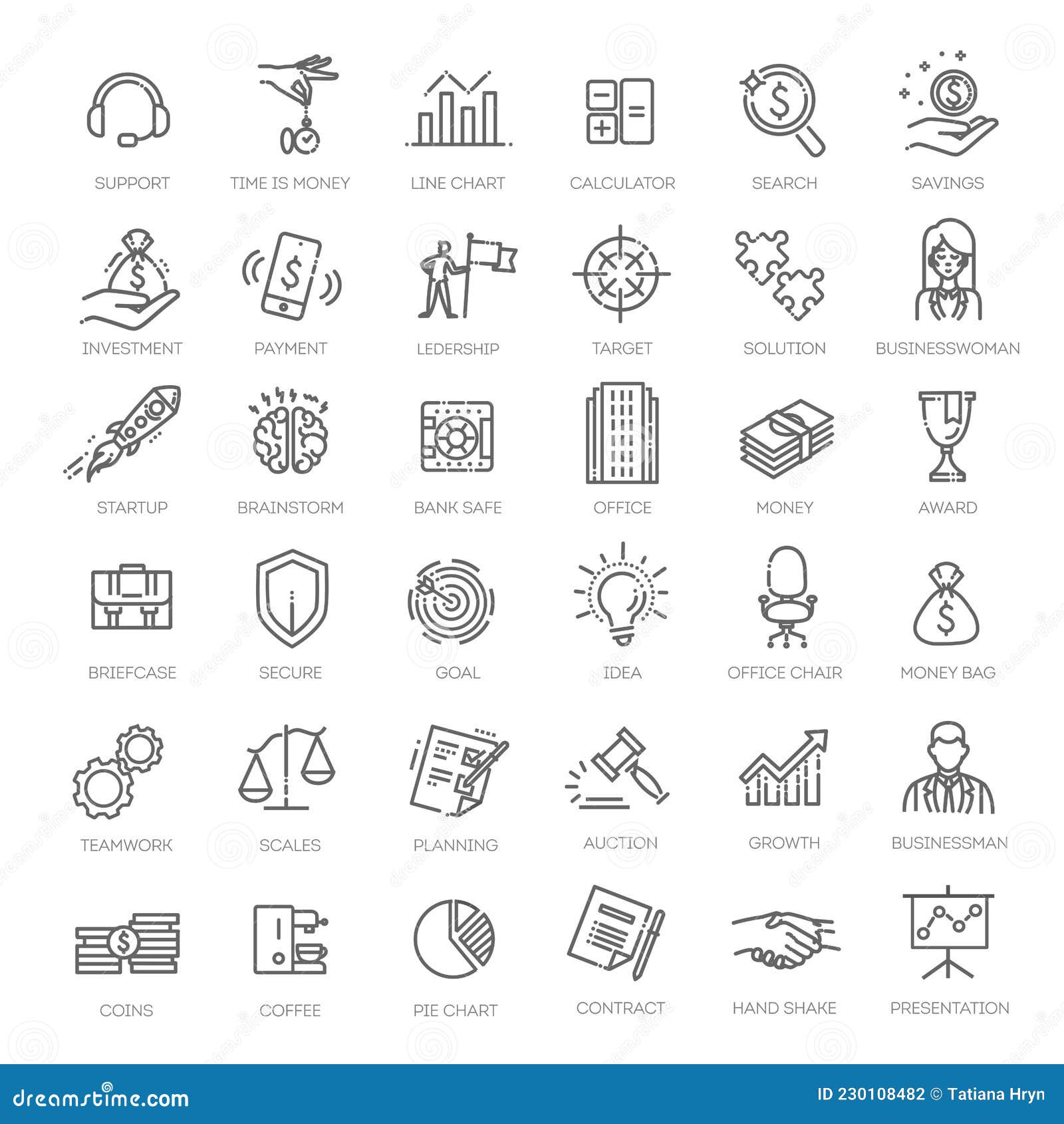 Business and Finance Web Icon Set Stock Vector - Illustration of ...