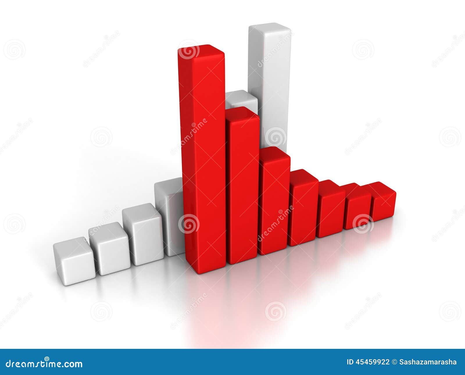 Business Financial Bar Chart Graph on White Background Stock ...