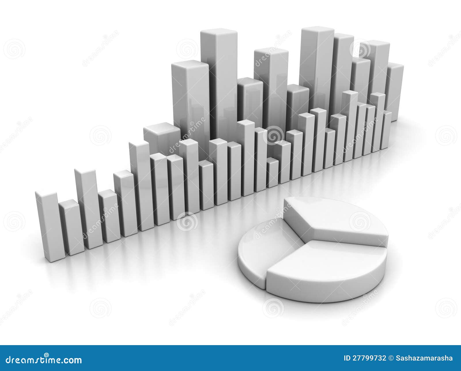 Business Financial Bar Chart and Pie Graph Stock Illustration ...