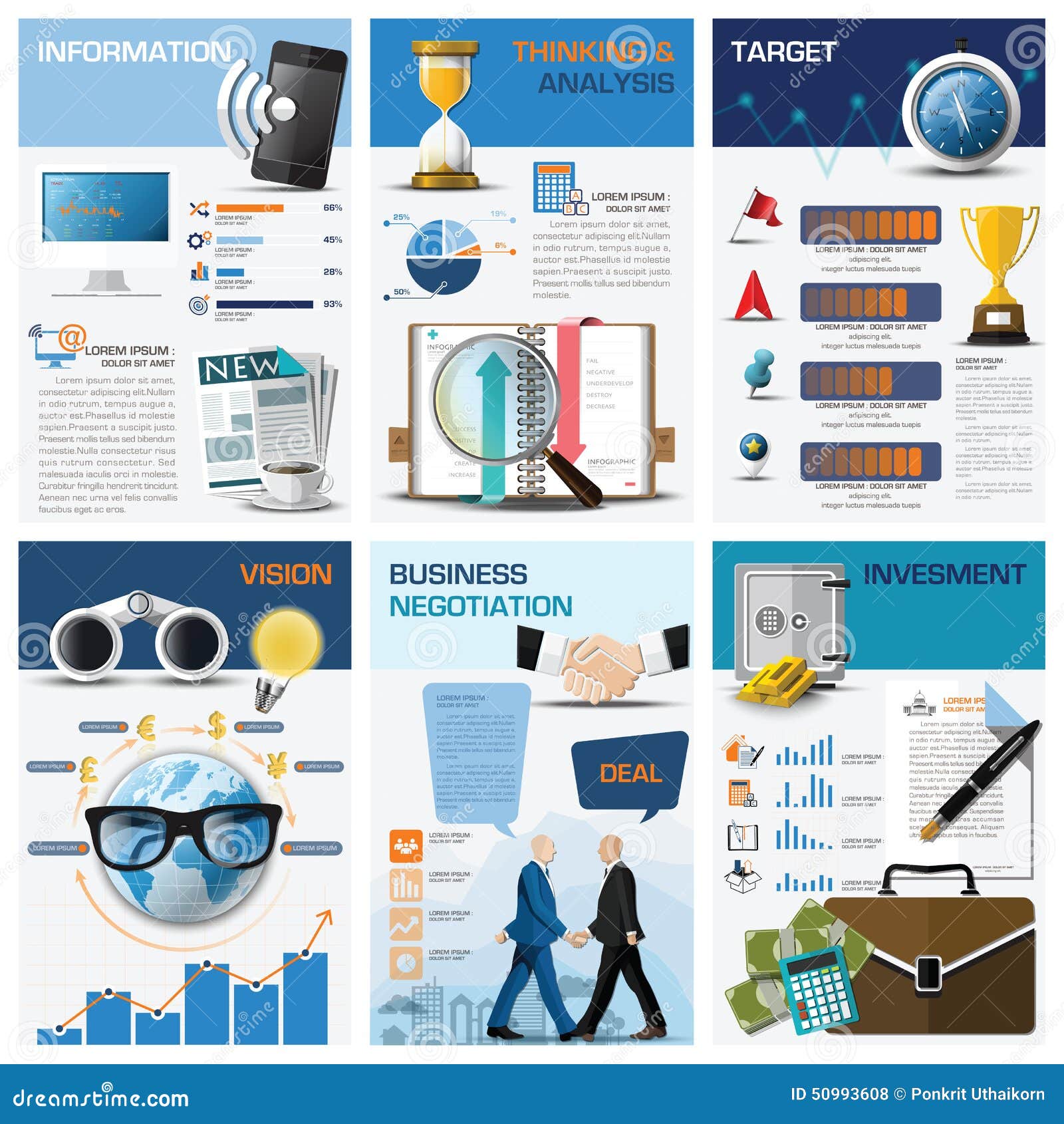 Business and Financial Chart Diagram Infographic Stock Vector ...