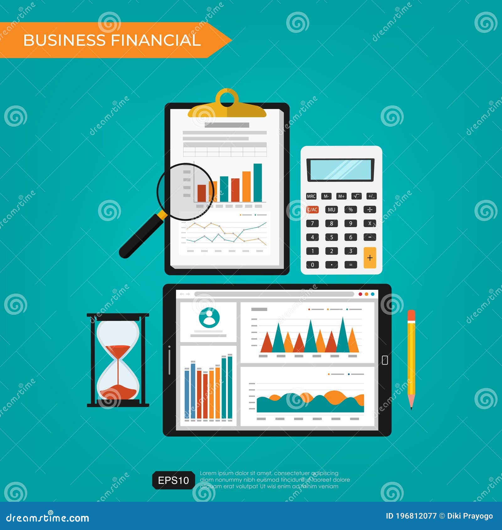 Business Financial Concept with Modern Chart and Graphics Elements ...