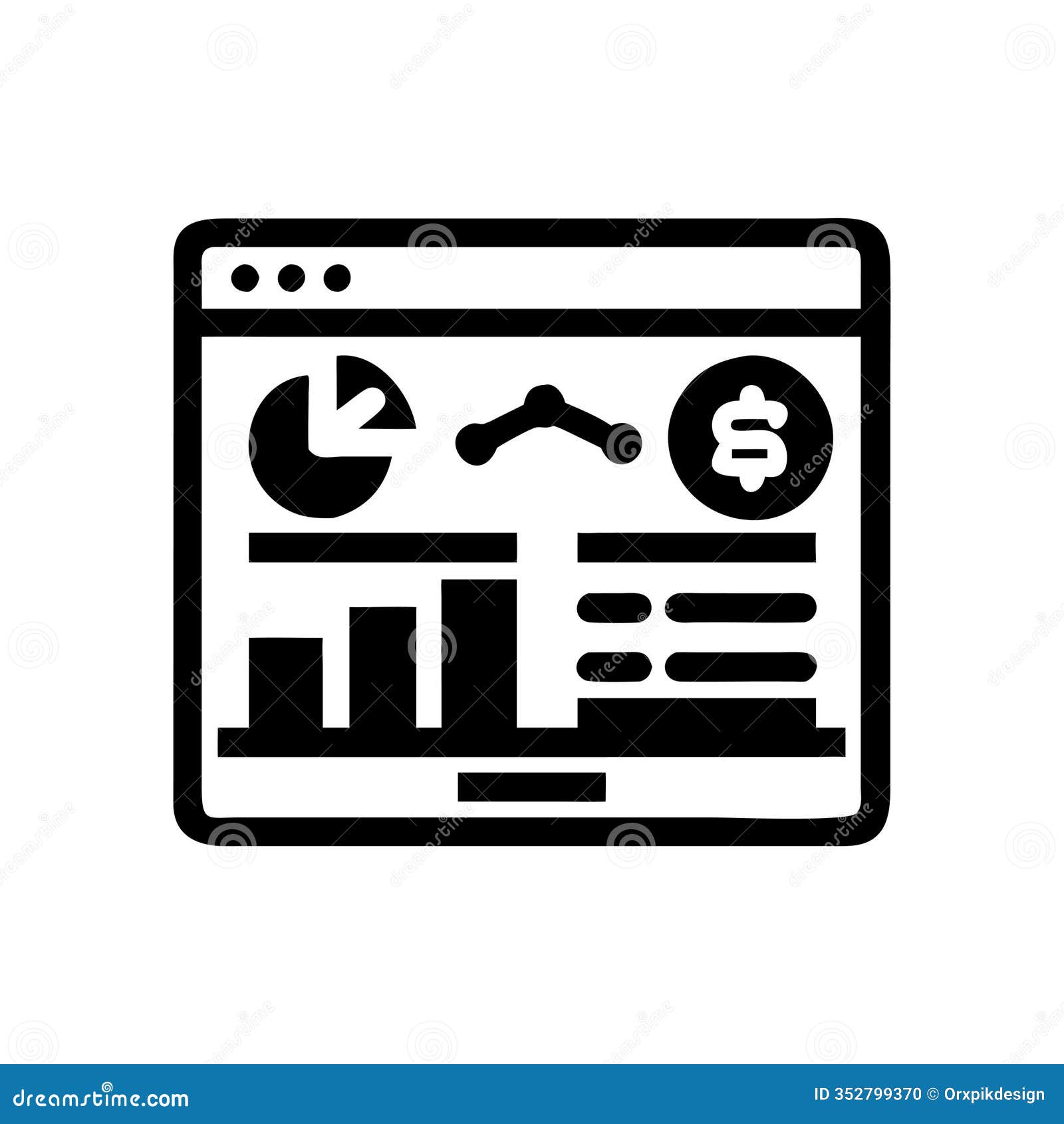 Business Financial Dashboard Icon Stock Vector - Illustration of design ...