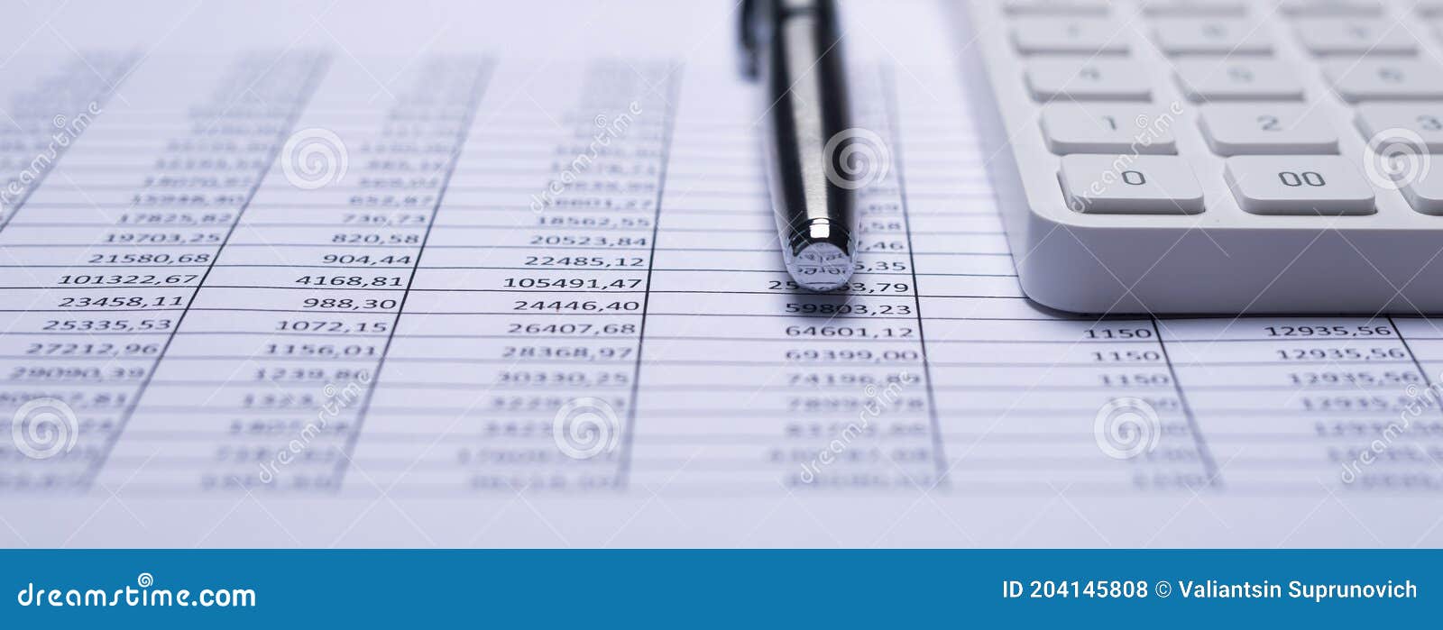 Business Financial Documents with Calculator. Accounting Concept Stock ...