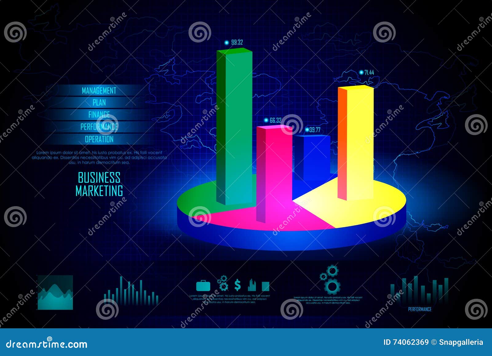 Business Financial Graph Chart Diagram Stock Vector - Illustration of ...