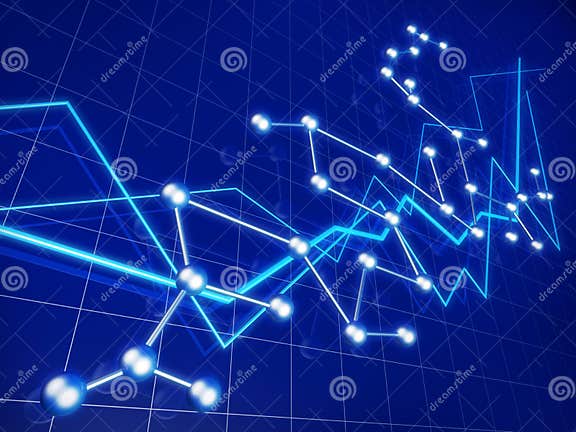 Business Financial Graph Growth and Network Stock Illustration ...