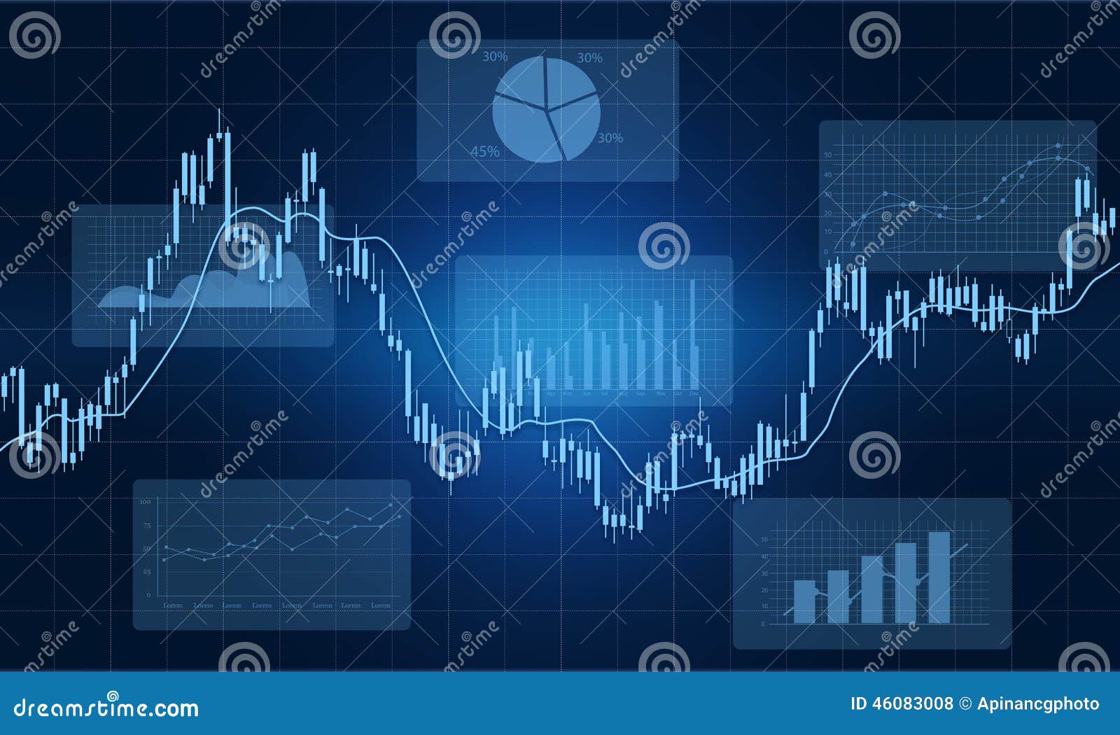 Business Financial Graph Report Background Concept Stock Illustration ...