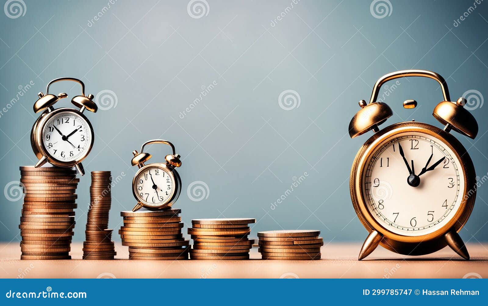 Business Financial Ideas Concept with Coins Stack and Alarmclock ...