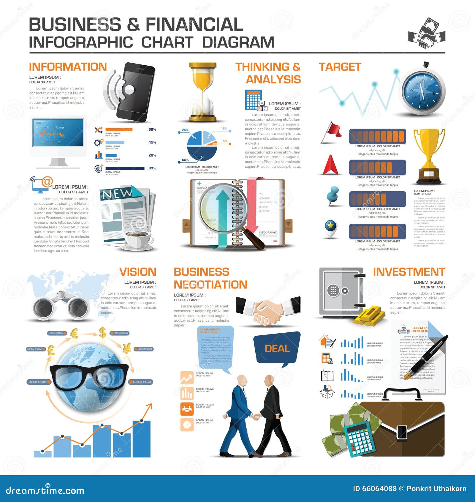 Business and Financial Infographic Chart Diagram Stock Vector ...