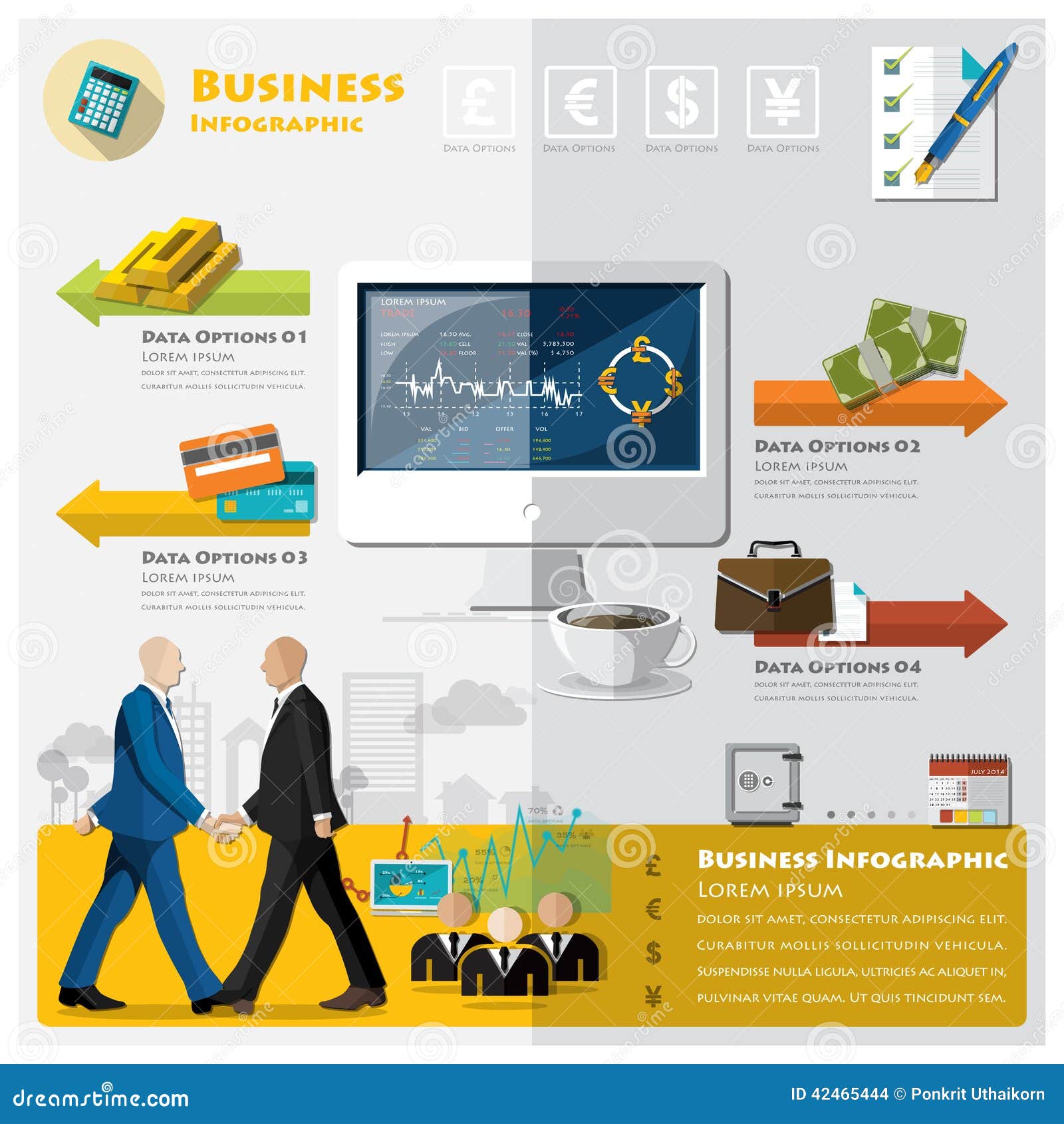 Financial Infographic. Business Bar Graph And Line Histogram, Economic ...